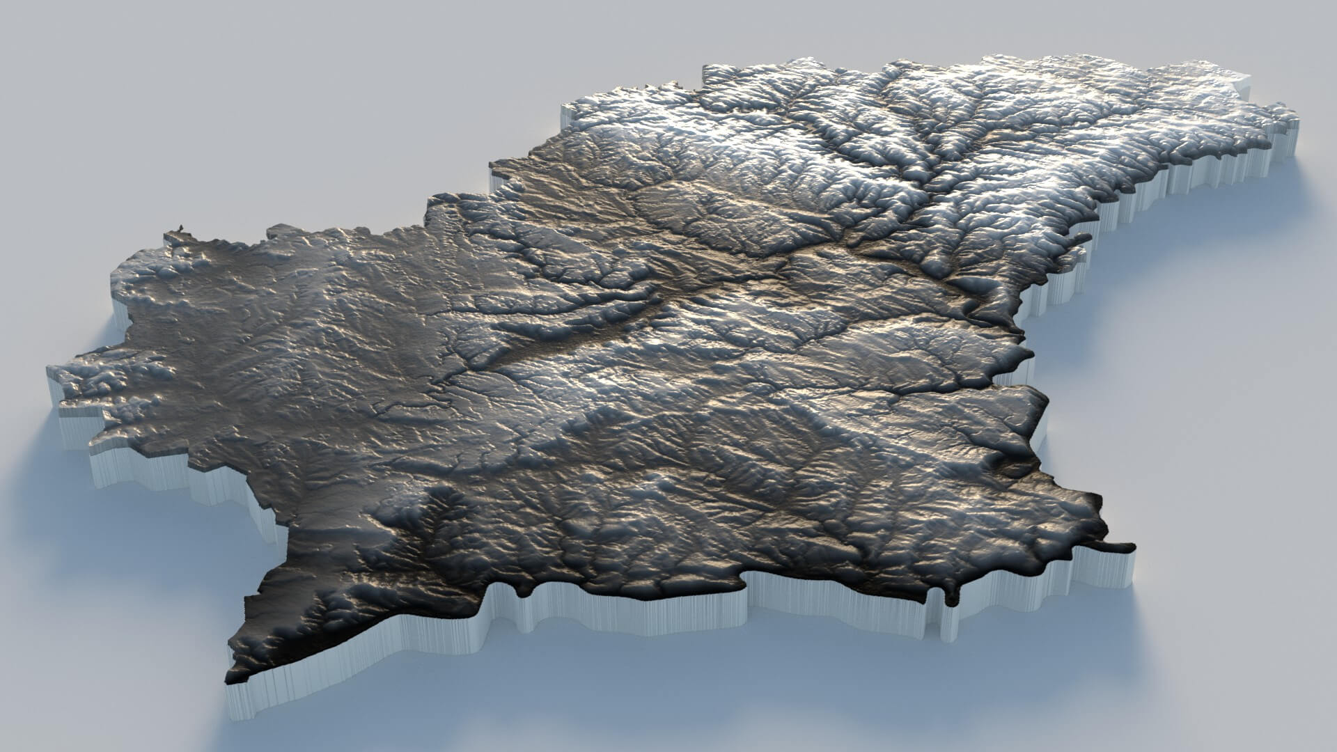 Luxembourg Terrain Map - 3D Model by 3dstudio