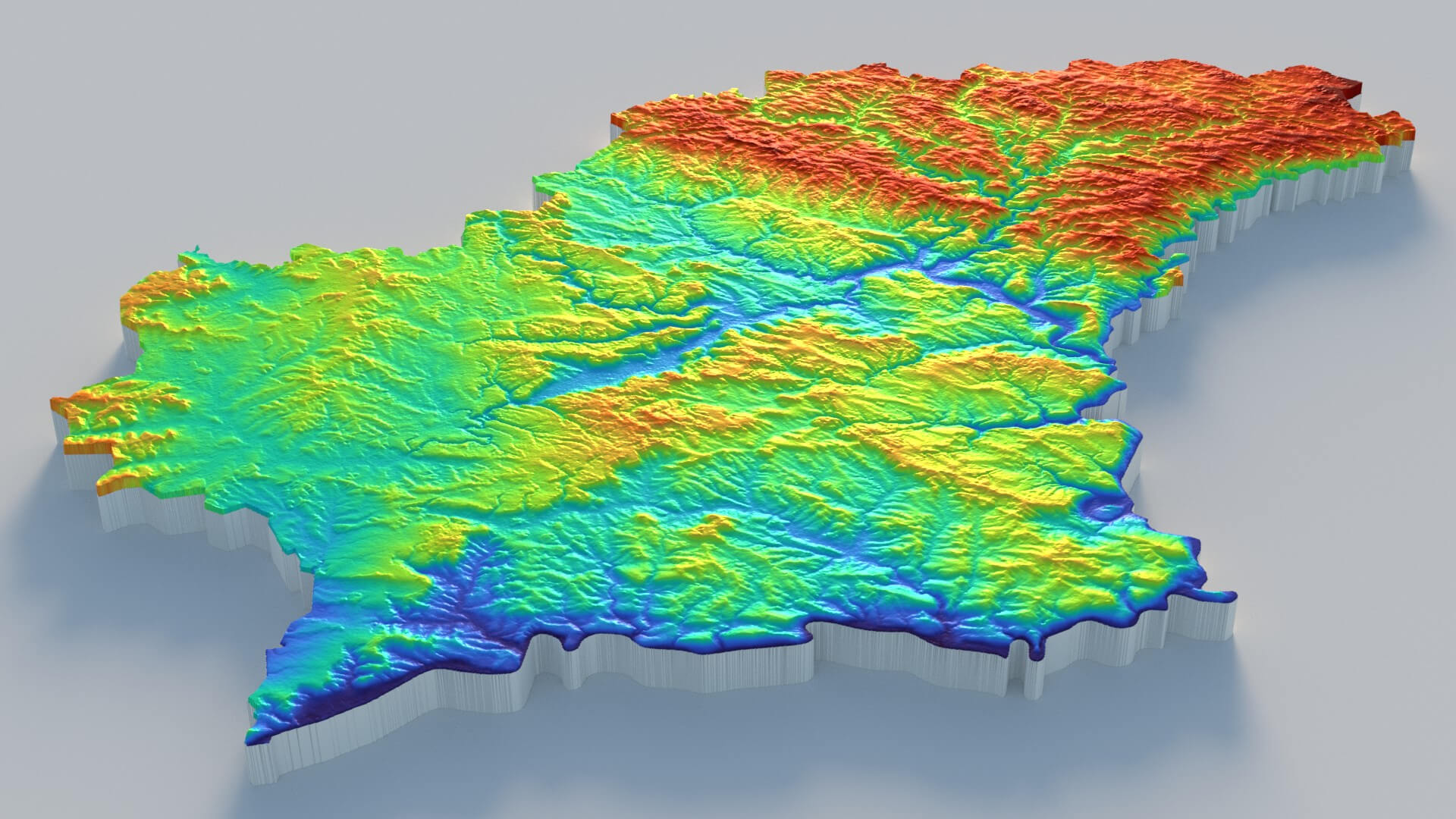 Luxembourg Terrain Map - 3D Model by 3dstudio