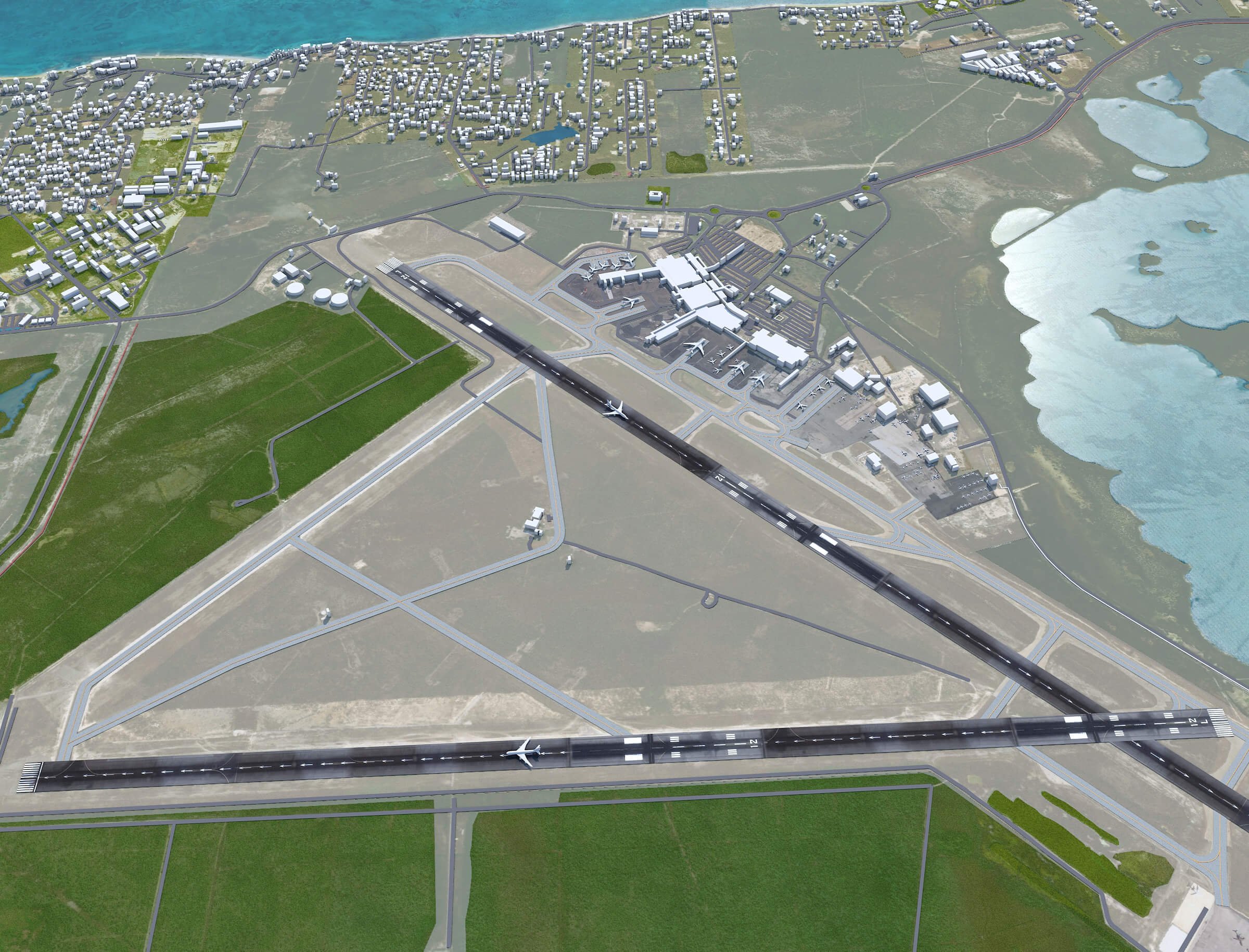 Lynden Pindling International Airport Nassau 15km - 3D Model by 3dstudio