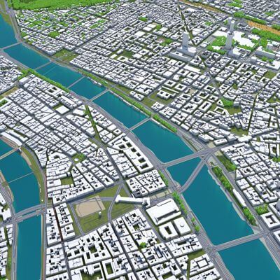 Lyon France 25km - 3D Model by 3dstudio