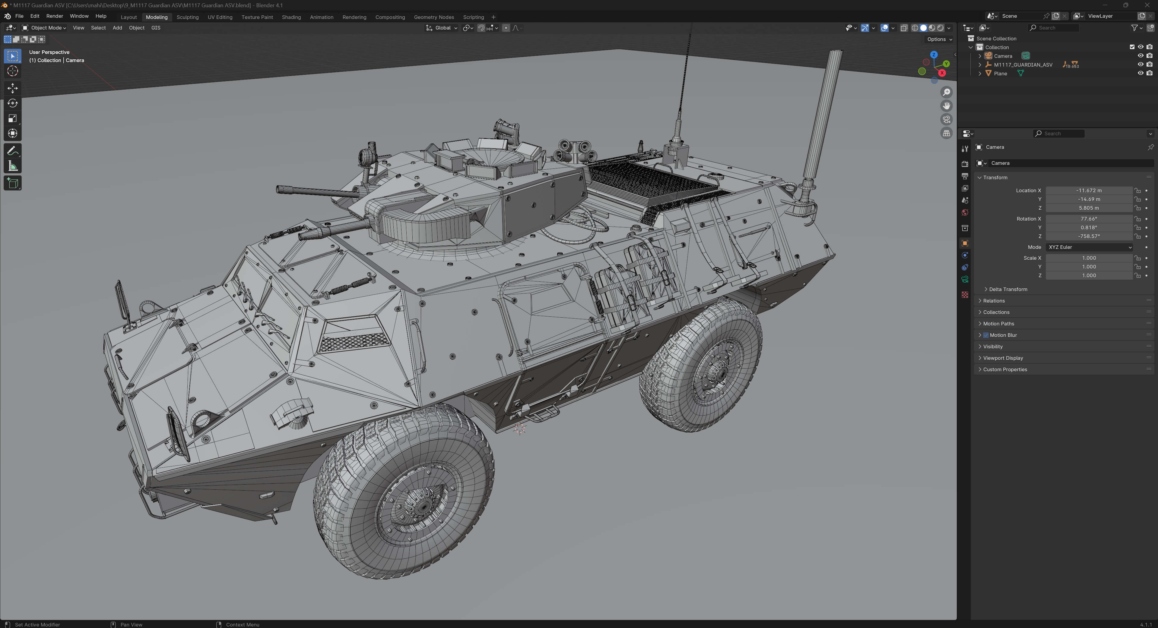 M1117 Guardian Asv Tank - 3D Model by 3dstudio
