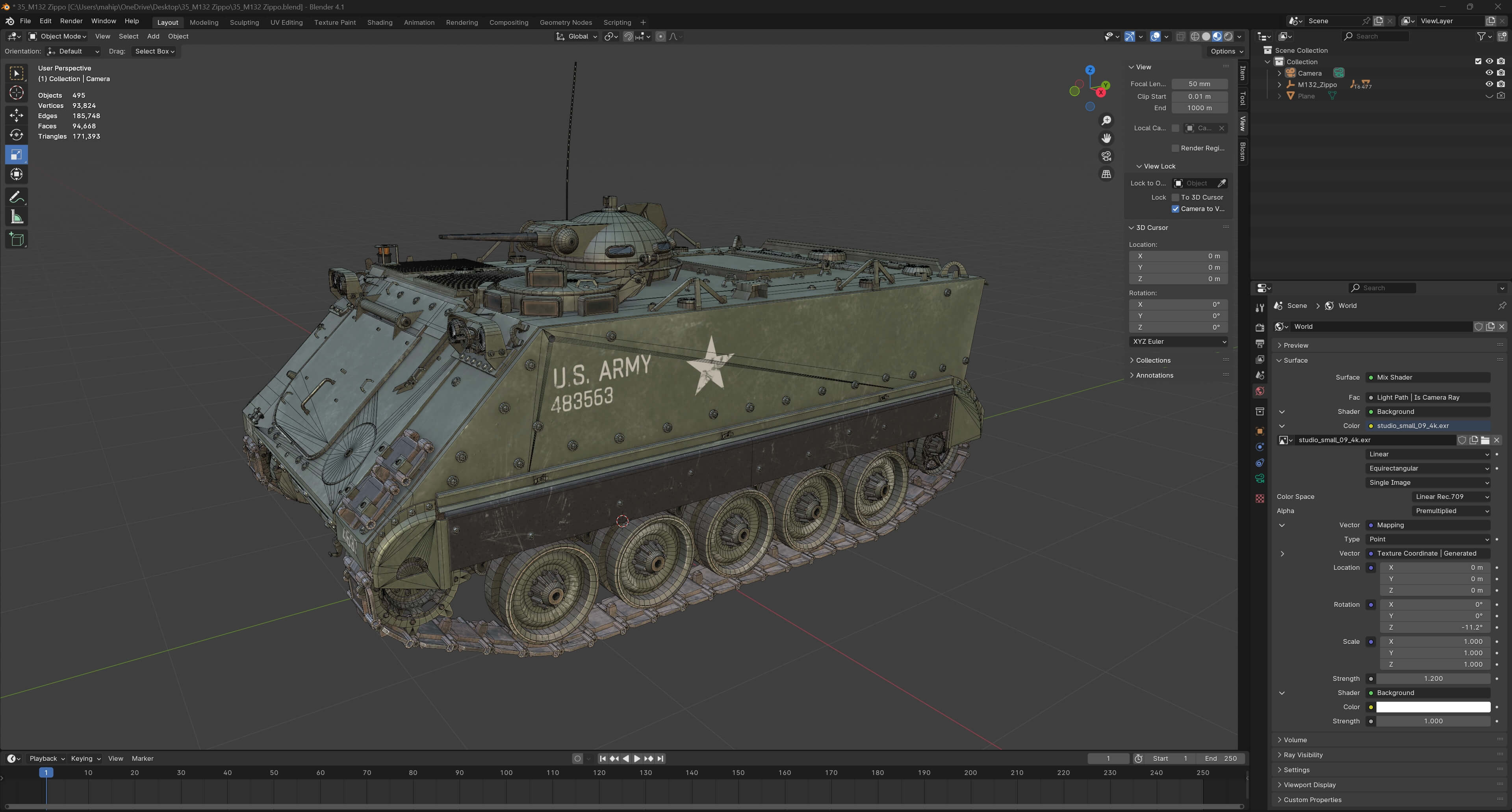 M132 Zippo Armored Flamethrower - 3D Model by 3dstudio