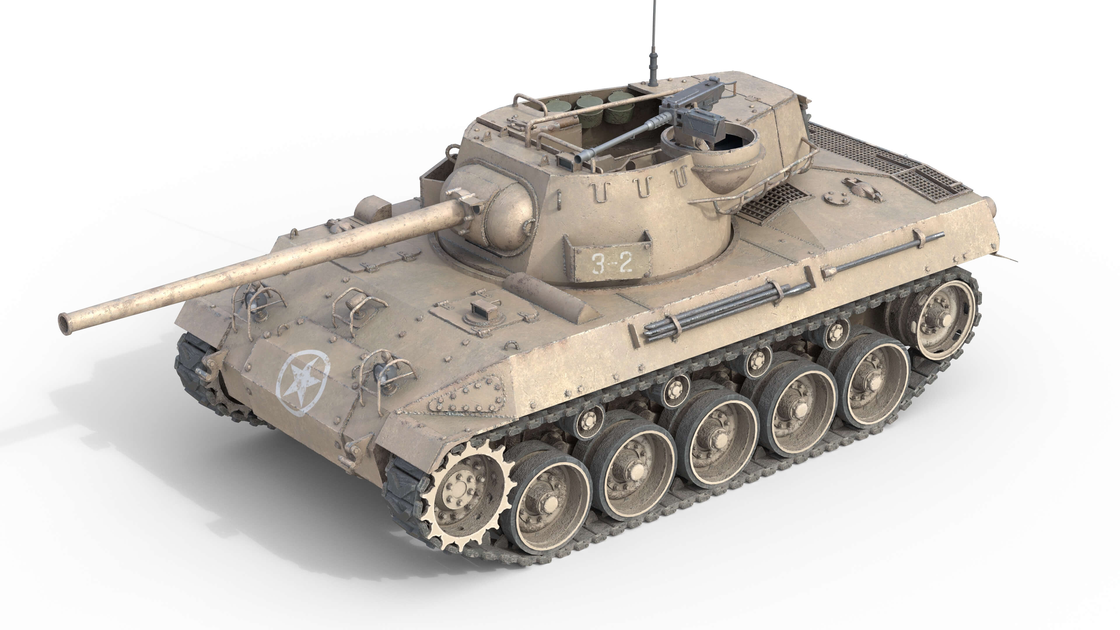 M18 Hellcat Tank Destroyer - 3D Model by 3dstudio