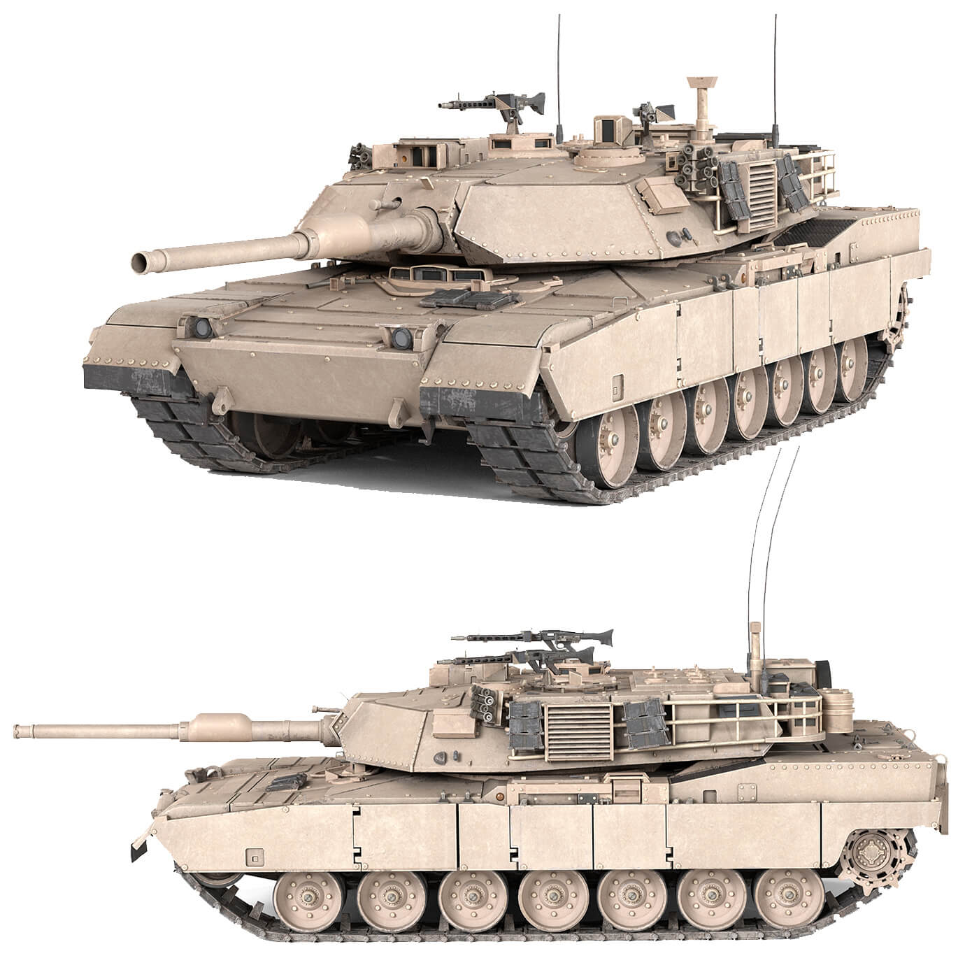 M1A1 Abrams MBT Tank - 3D Model by 3dstudio
