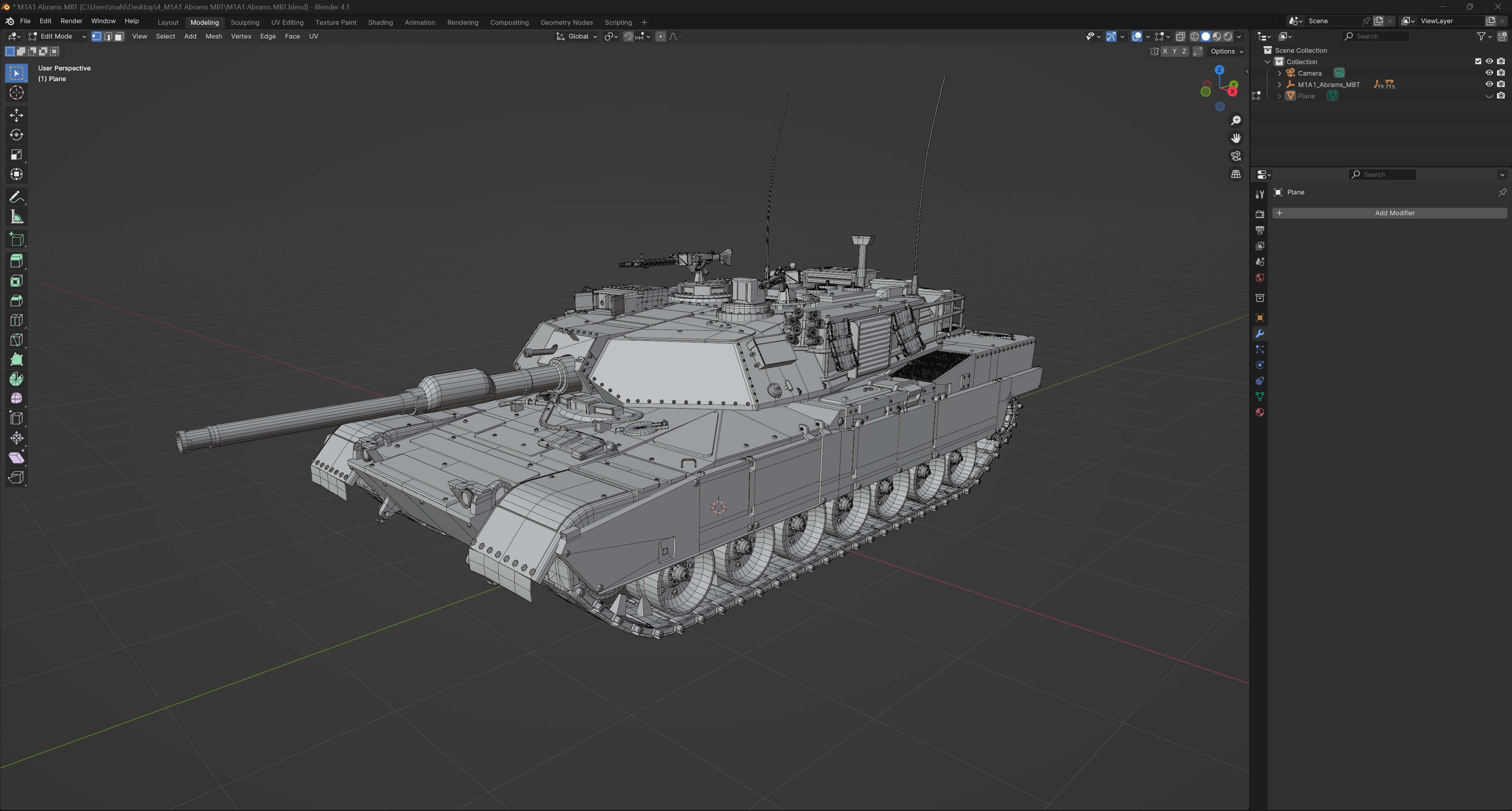 M1A1 Abrams MBT Tank - 3D Model by 3dstudio