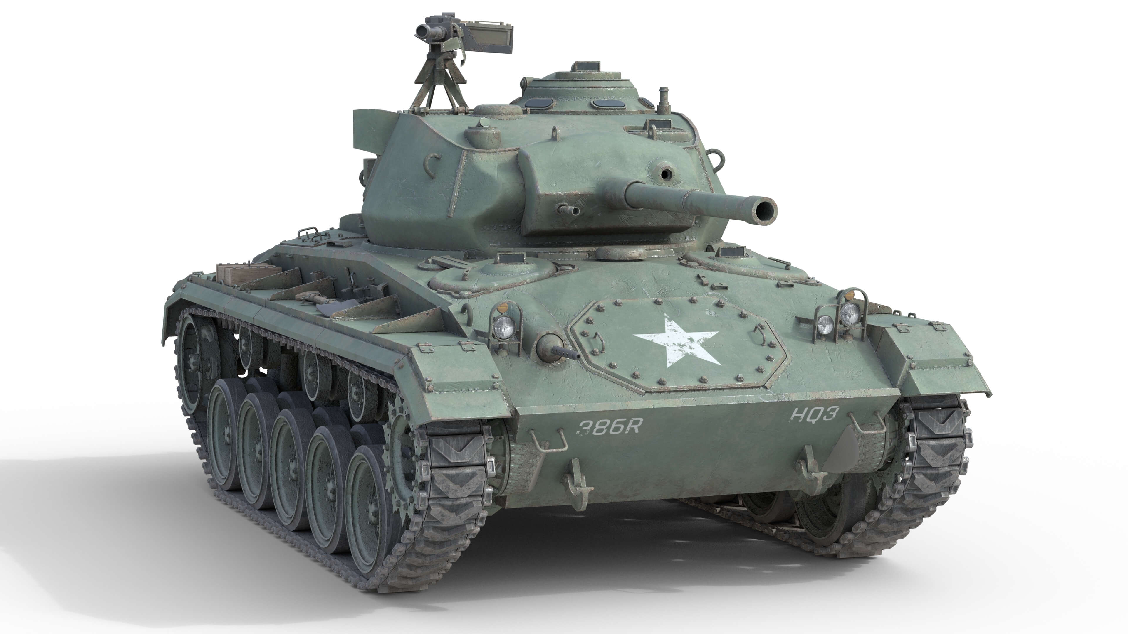 M24 Chaffee American Light Tank - 3D Model by 3dstudio