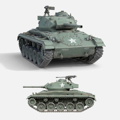 M24 Chaffee American Light Tank - 3D Model by 3dstudio