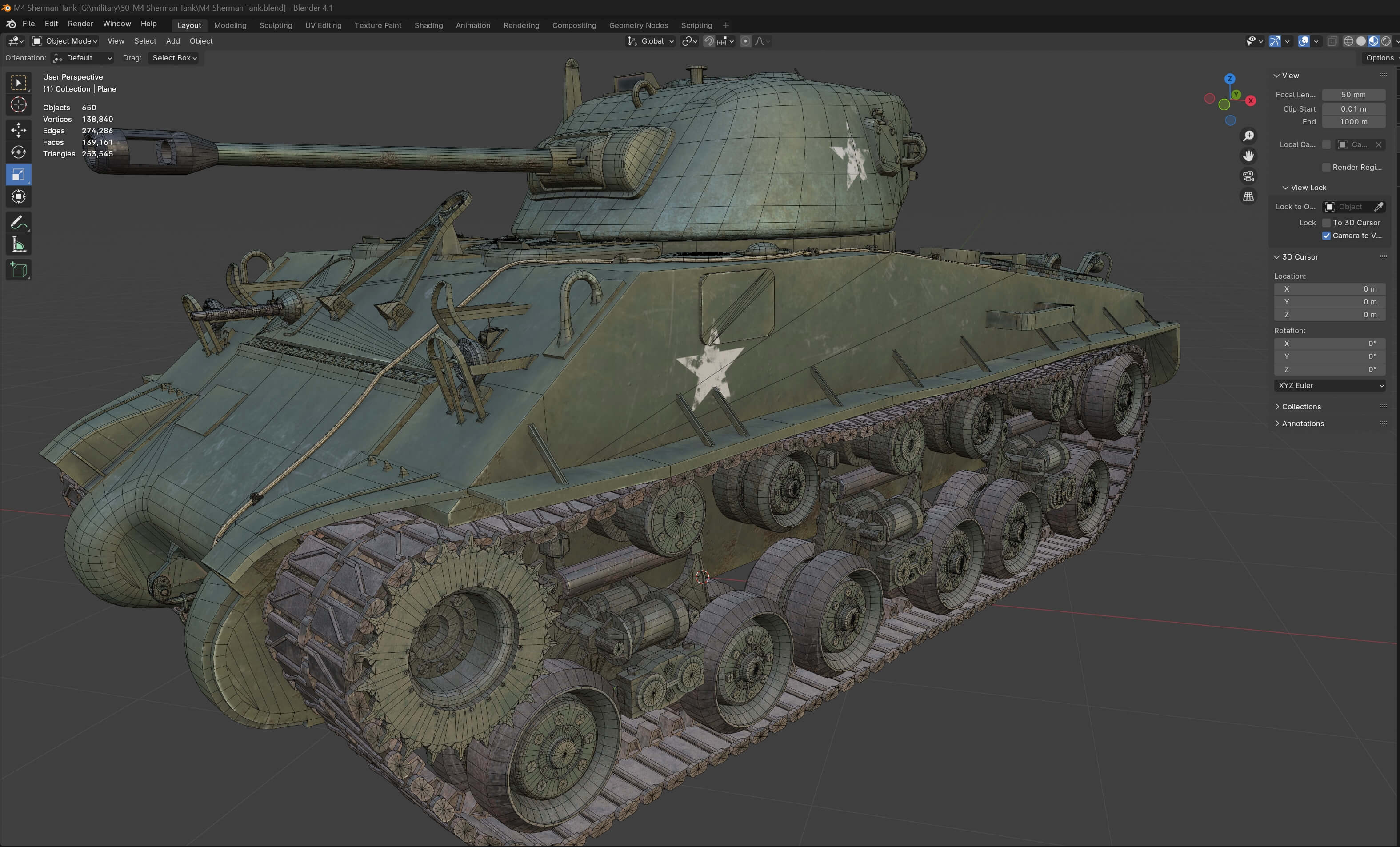 M4 Sherman Tank - 3D Model by 3dstudio