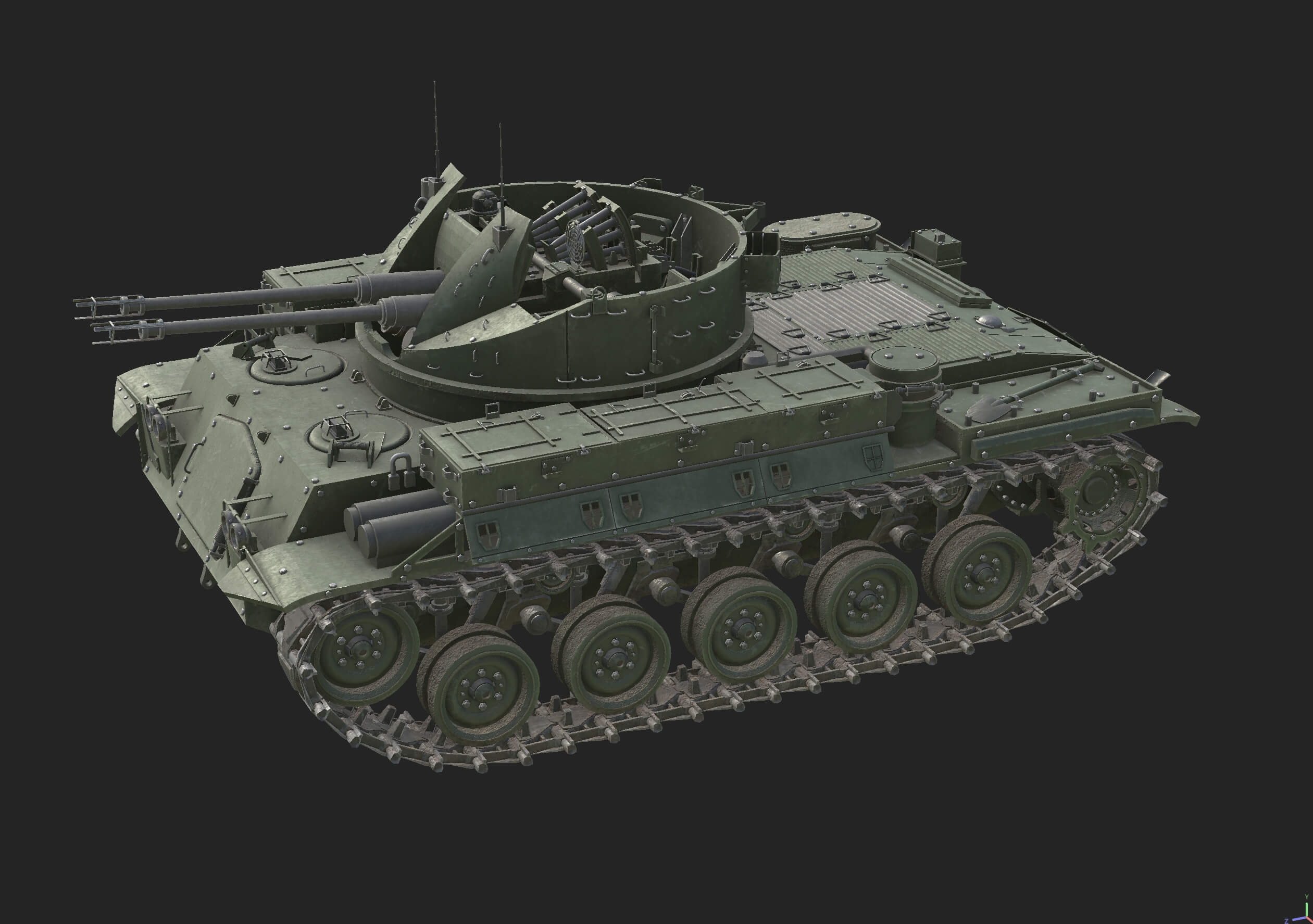 M42 Duster 40mm Anti Aircraft Tank - 3D Model by 3dstudio