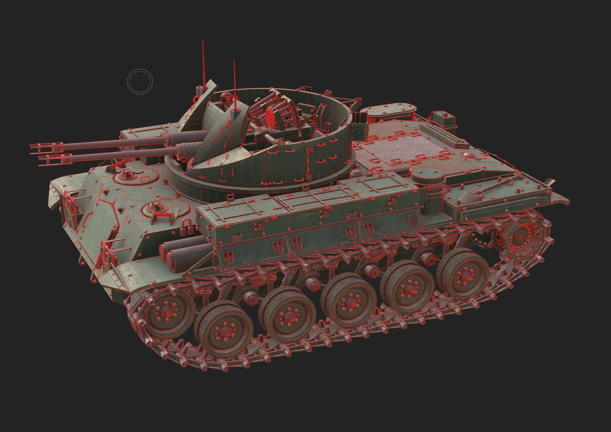 M42 Duster 40mm Anti Aircraft Tank - 3D Model by 3dstudio