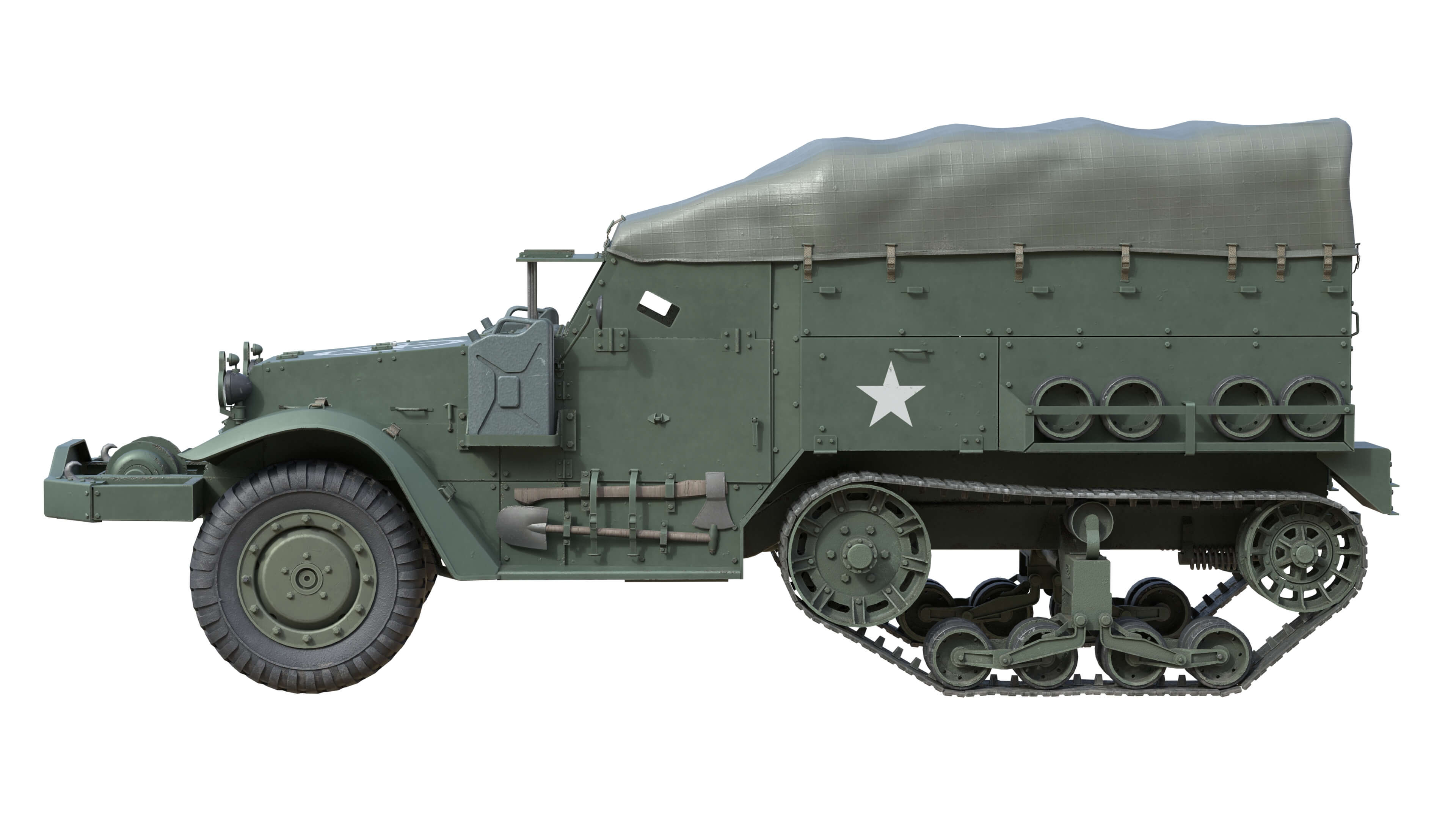M5 Half-Track Carrier 3D Model by 3dstudio