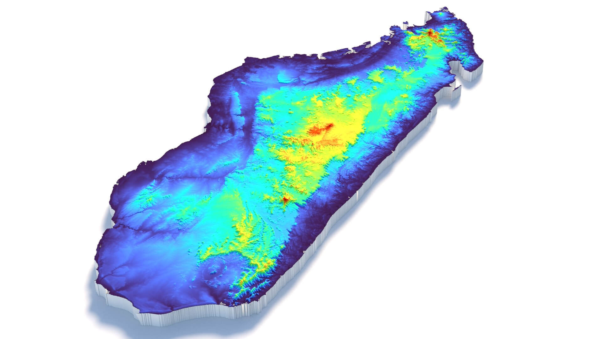 Madagascar Madagasikara Terrain Map - 3D Model by 3dstudio