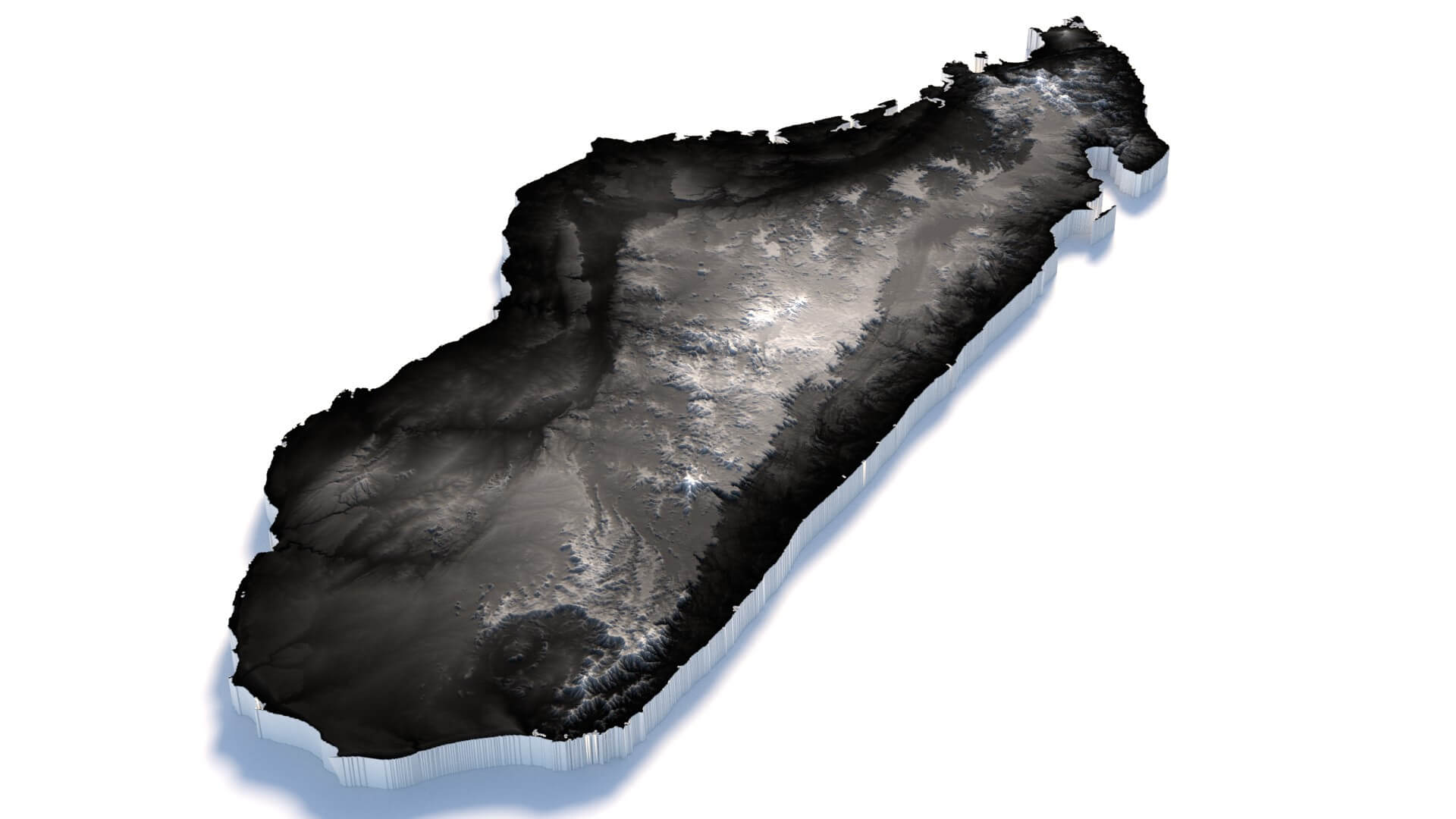 Madagascar Madagasikara Terrain Map - 3D Model by 3dstudio