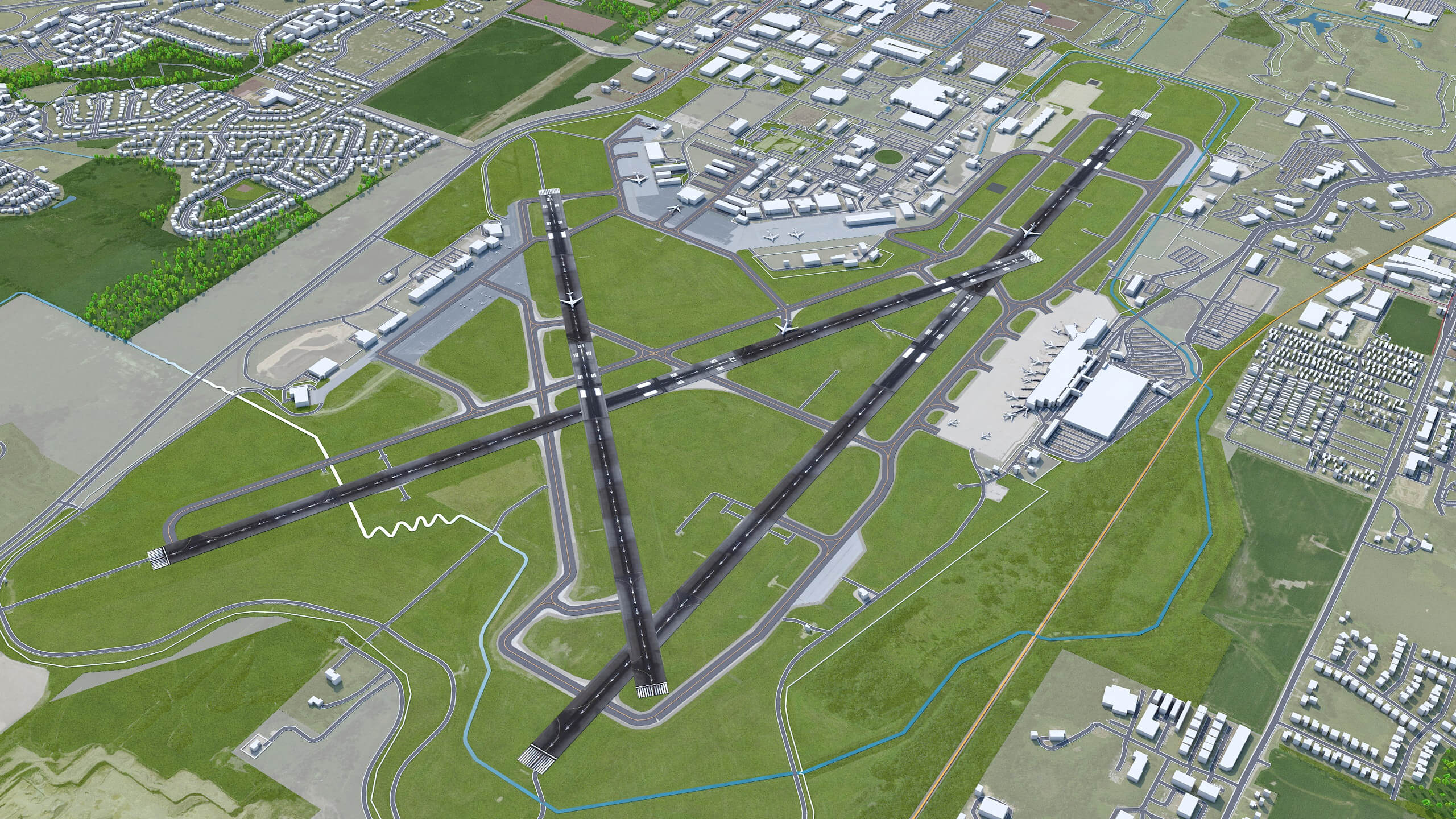 Madison Dane County Airport - 3D Model by 3dstudio