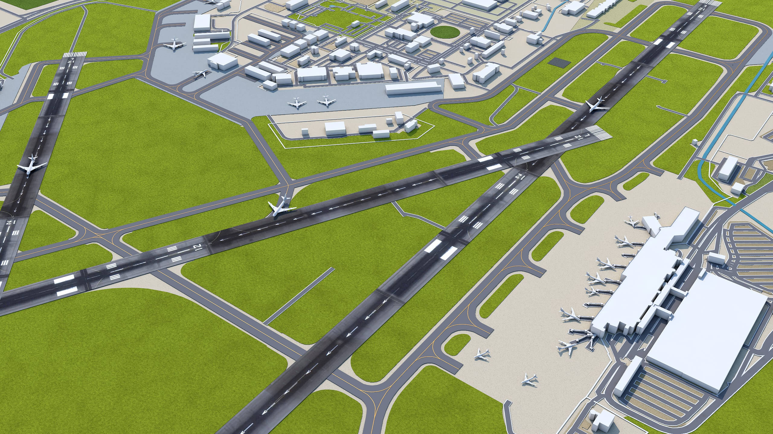 Madison Dane County Airport - 3D Model by 3dstudio