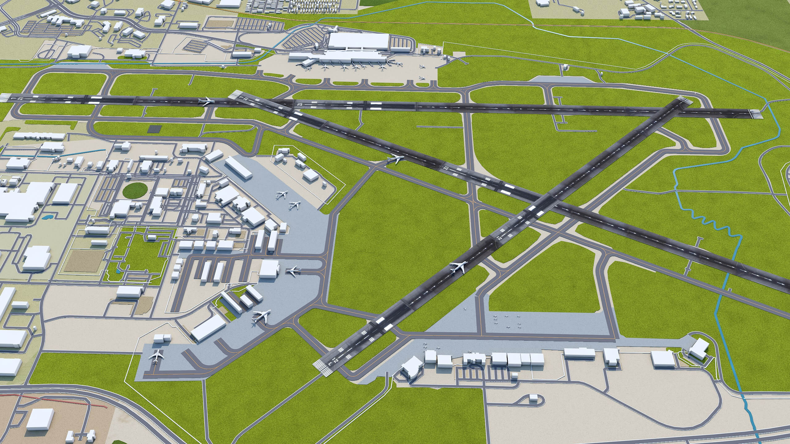 Madison Dane County Airport - 3D Model by 3dstudio