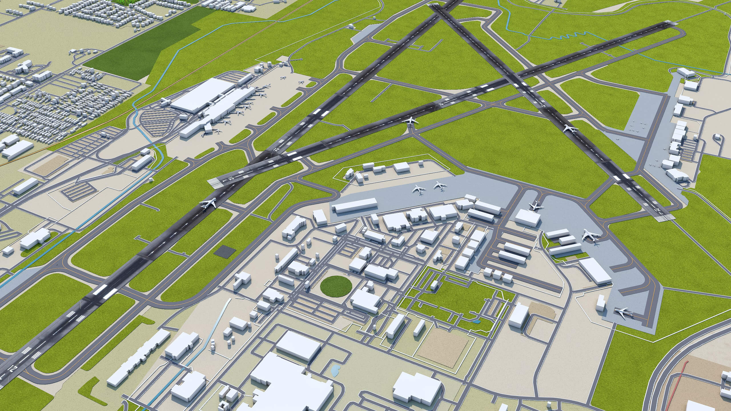 Madison Dane County Airport - 3D Model by 3dstudio