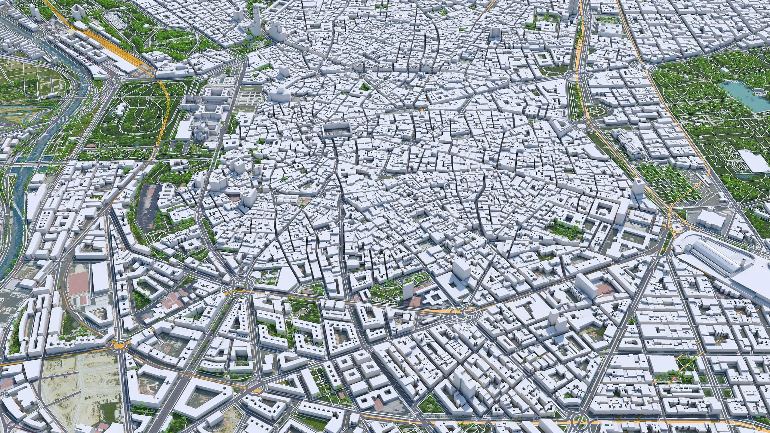 Madrid Downtown City Spain 6km - 3D Model by 3dstudio
