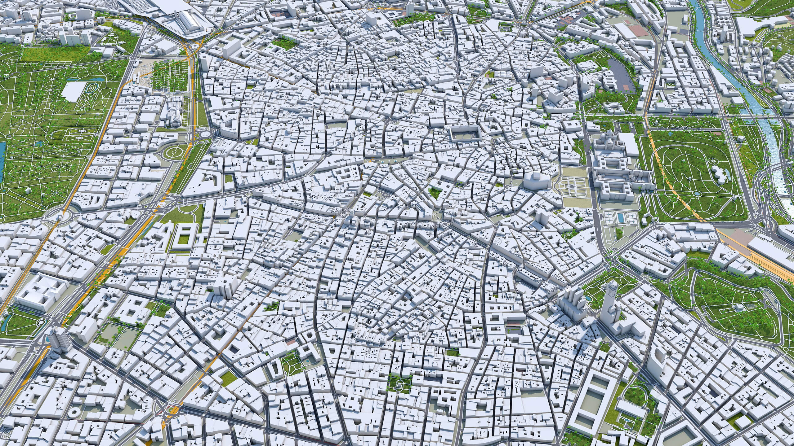 Madrid Downtown City Spain 6km - 3D Model by 3dstudio