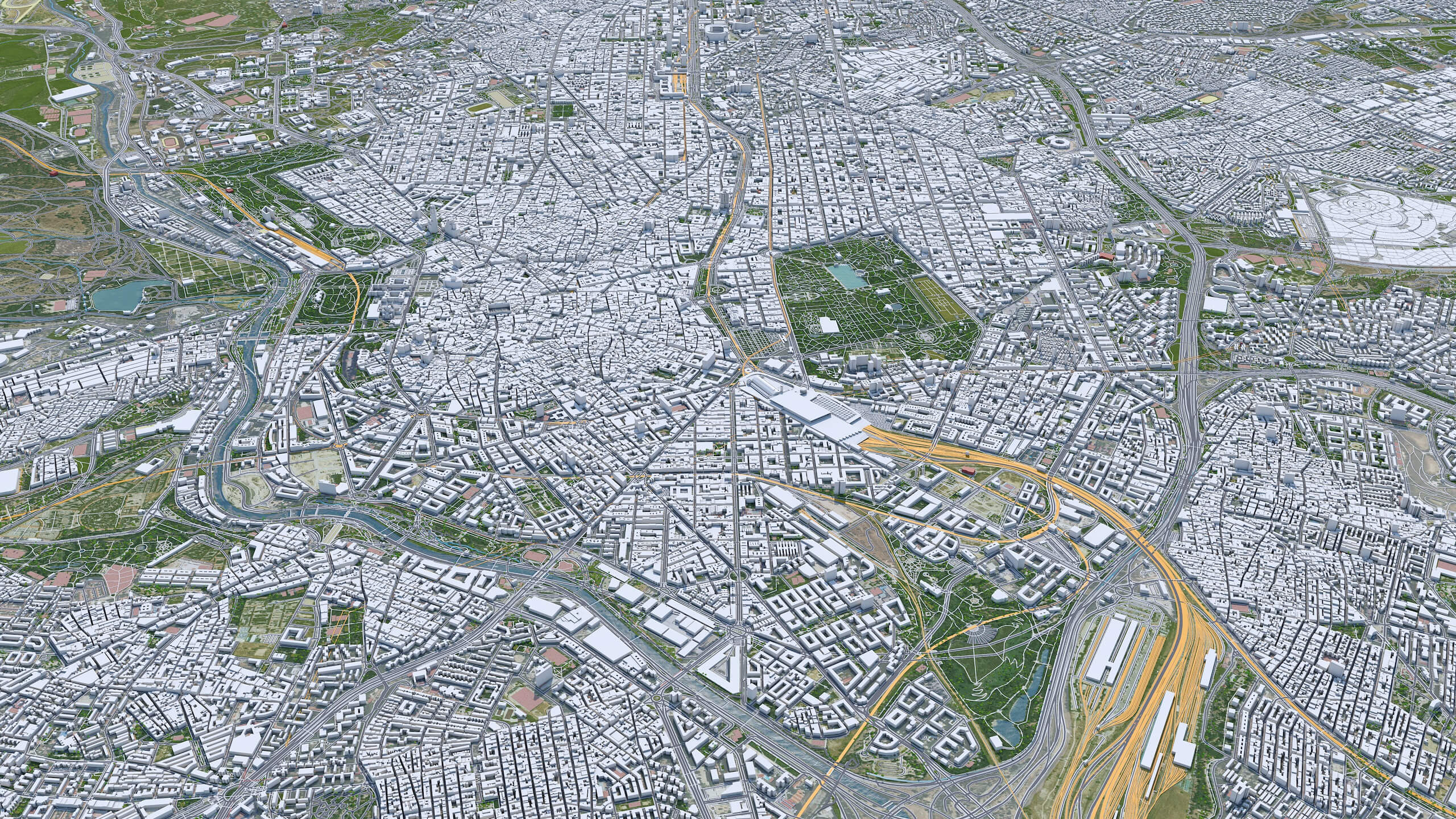 Madrid City Spain 80km - 3D Model by 3dstudio