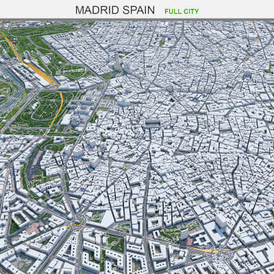 Madrid City Spain 80km - 3D Model by 3dstudio