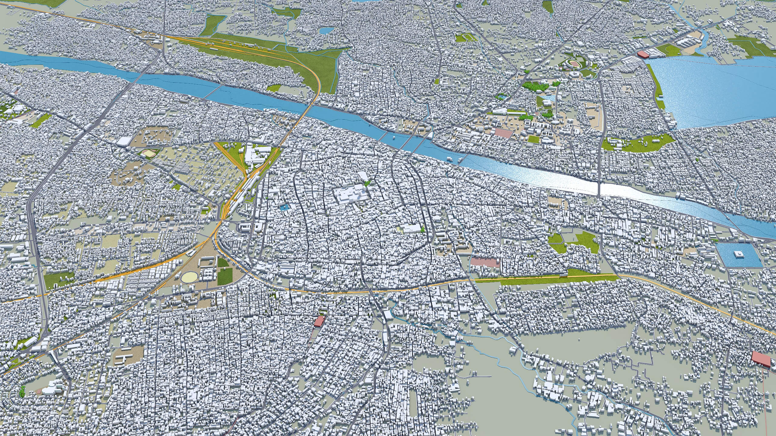 Madurai City Tamil Nadu India 3D Model 25km by 3dstudio