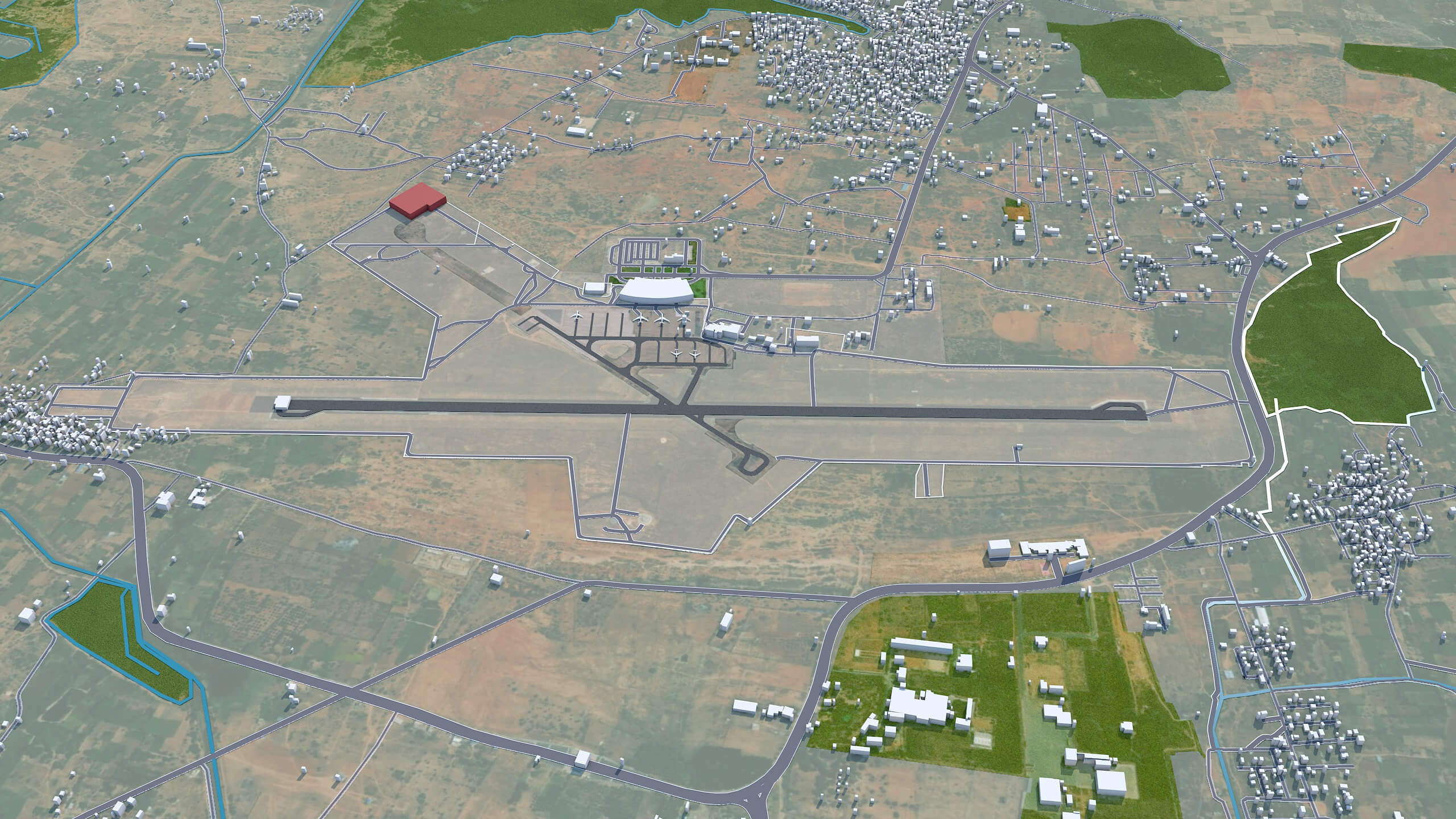 Madurai City Tamil Nadu India 3D Model 25km by 3dstudio