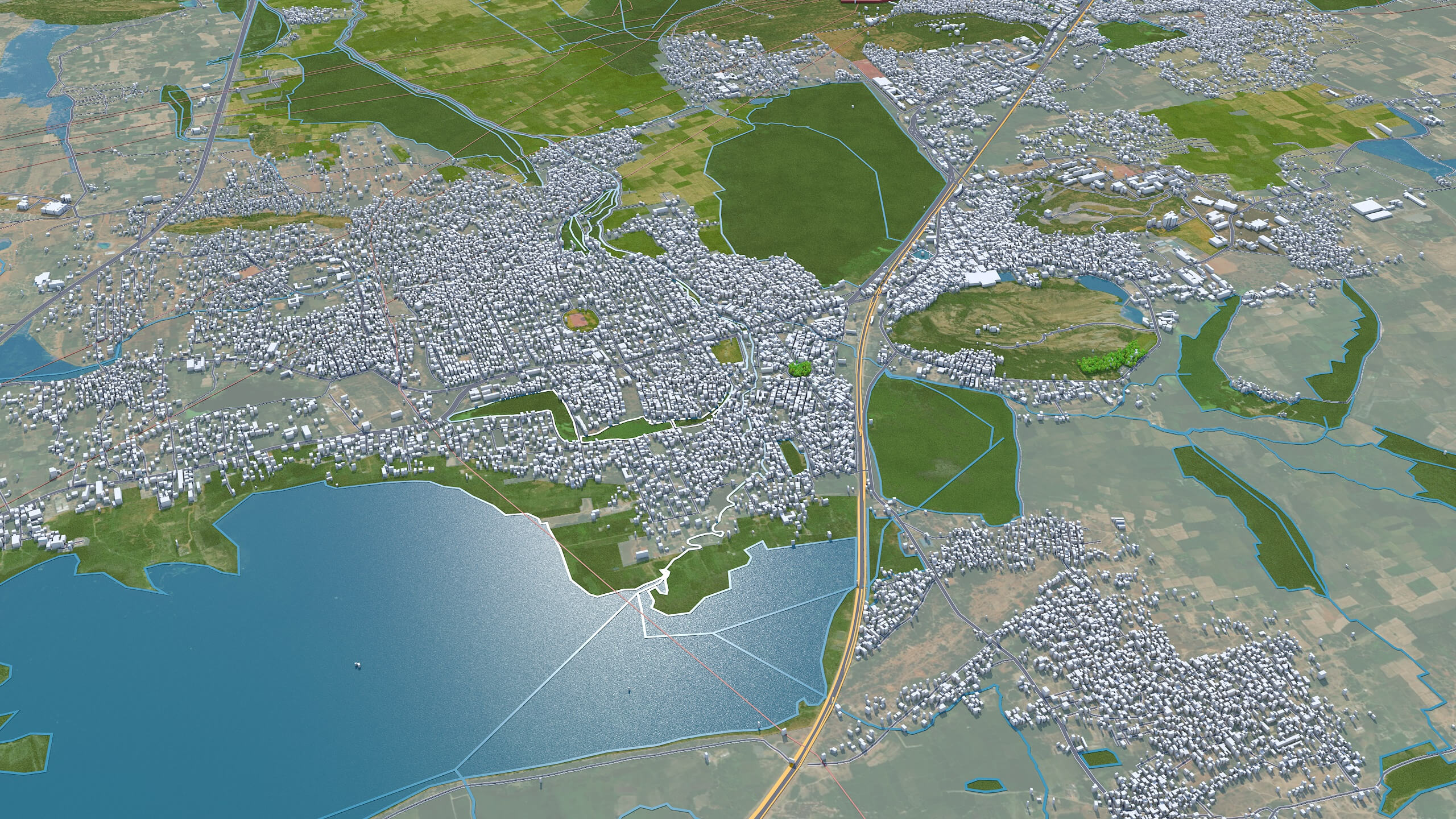 Madurai City Tamil Nadu India 3D Model 25km by 3dstudio