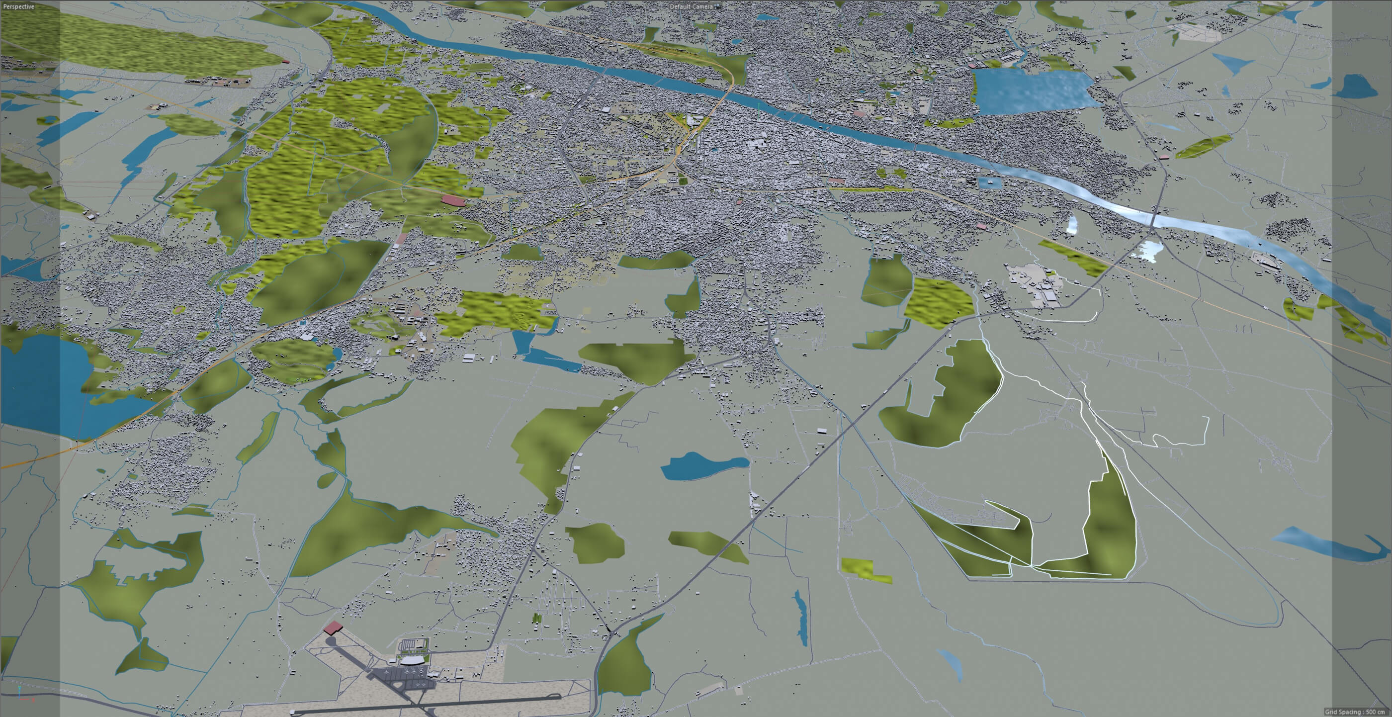 Madurai City Tamil Nadu India 3D Model 25km by 3dstudio