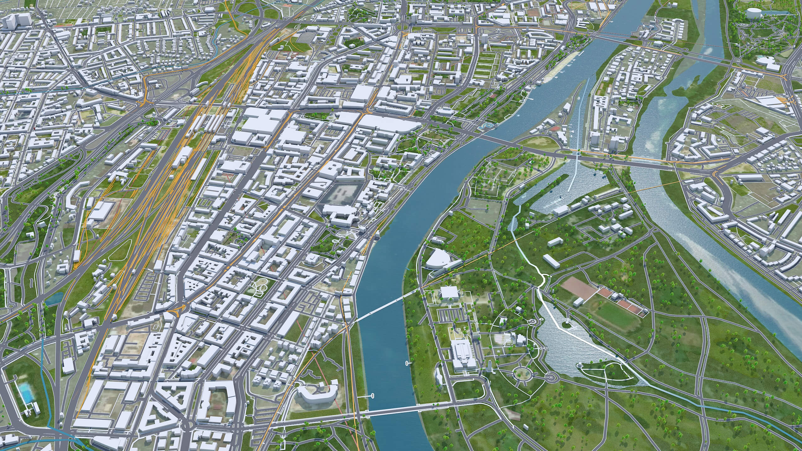 Magdeburg City Germany 3D Model 40km by 3dstudio