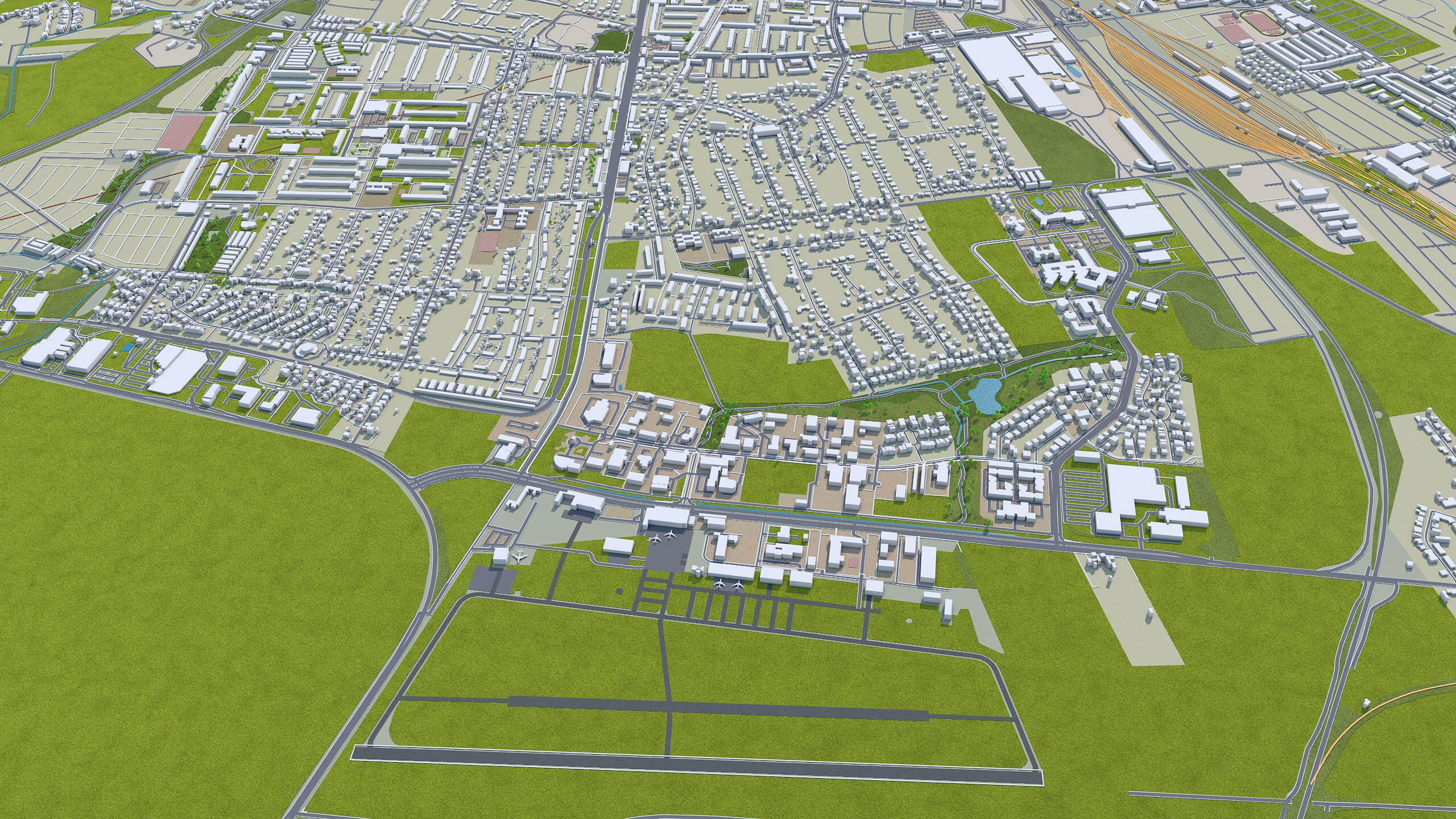 Magdeburg City Germany 3D Model 40km by 3dstudio