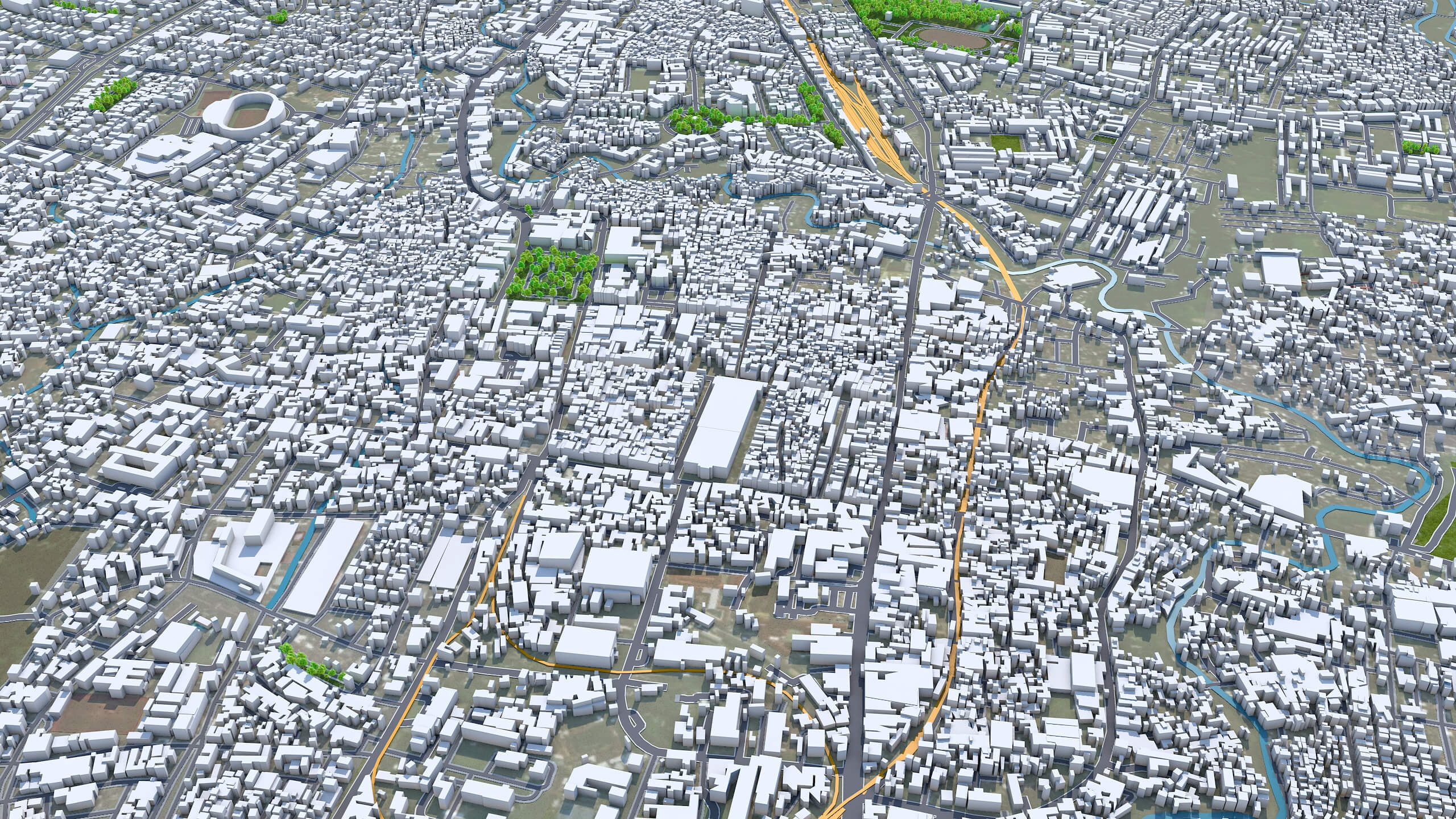 Malang East Java City Indonesia 3D Model 20km by 3dstudio