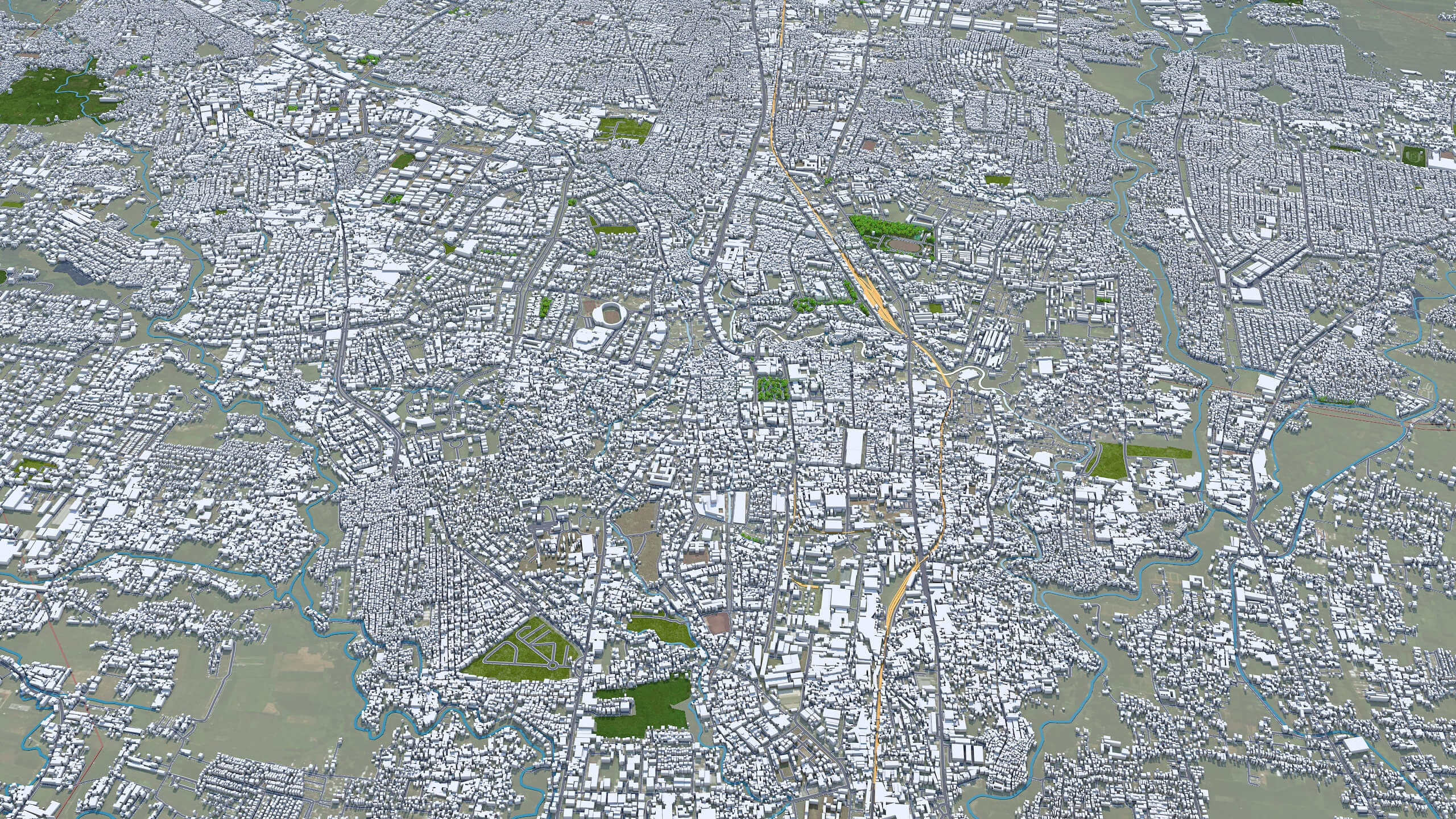 Malang East Java City Indonesia 3D Model 20km by 3dstudio