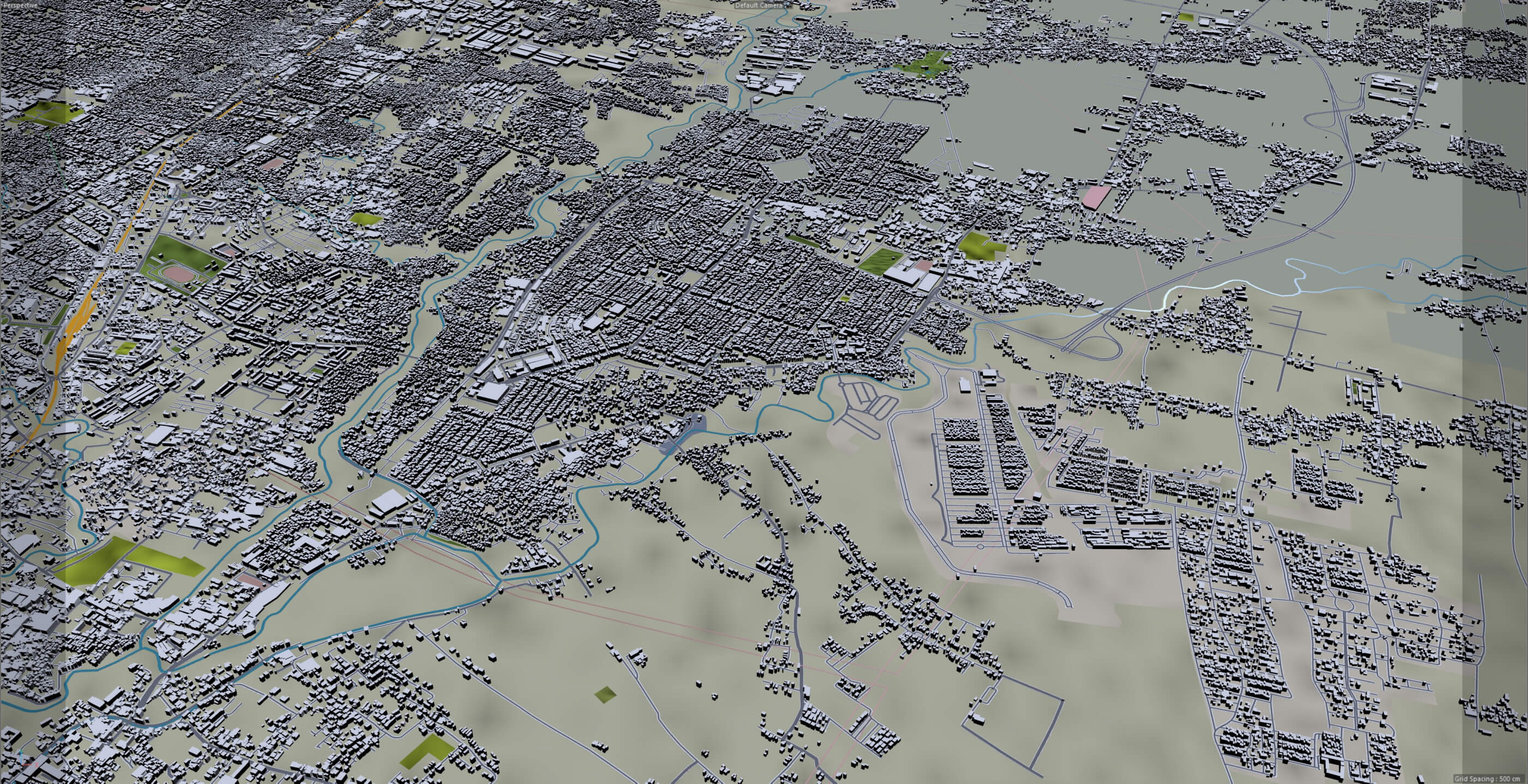 Malang East Java City Indonesia 3D Model 20km by 3dstudio