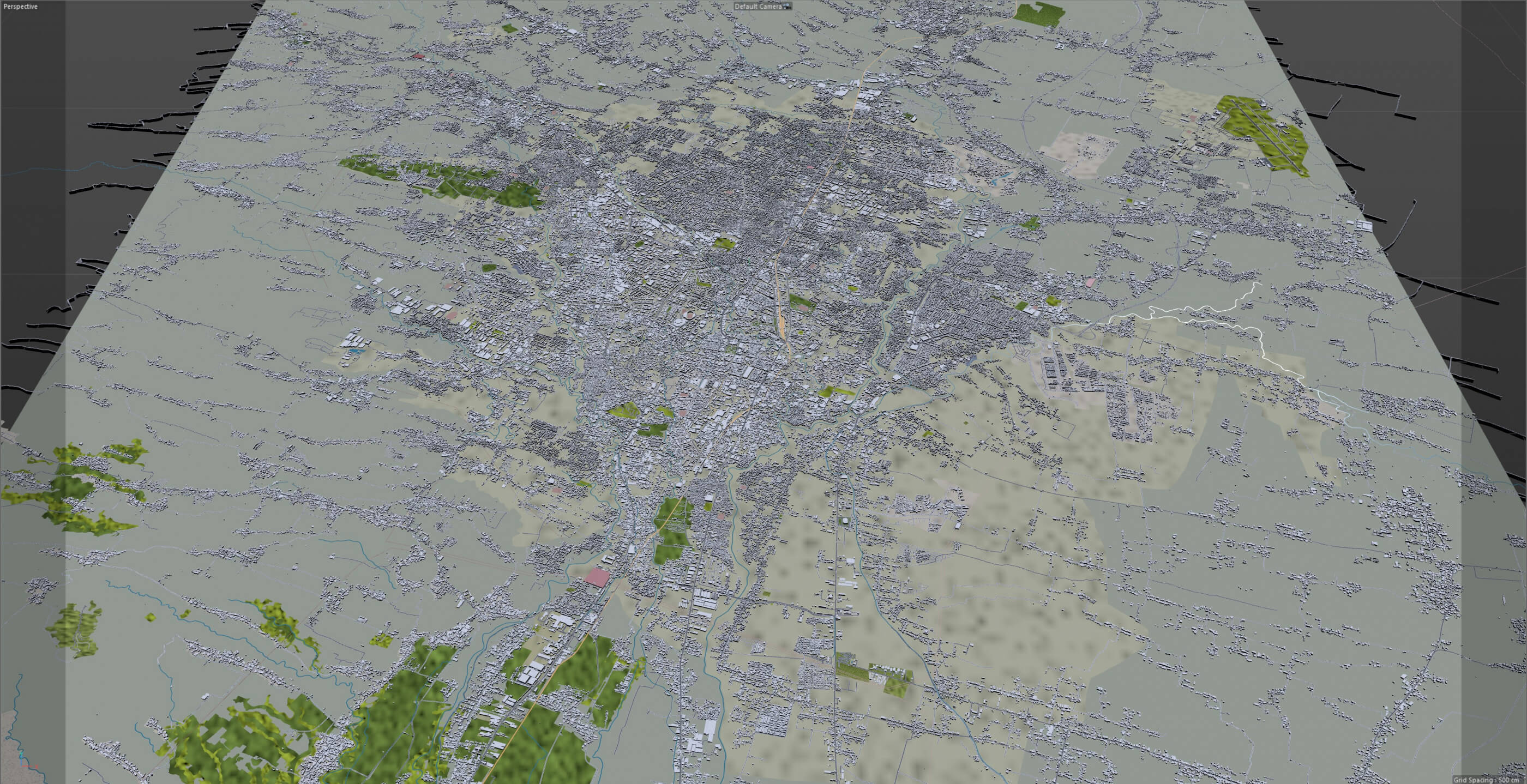 Malang East Java City Indonesia 3D Model 20km by 3dstudio