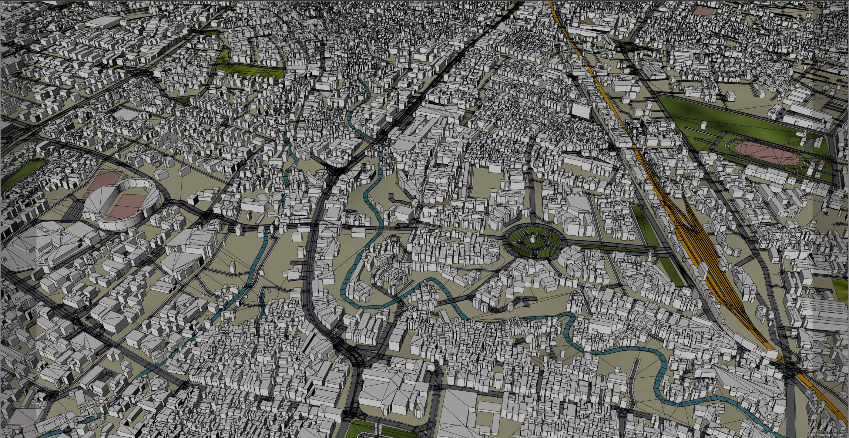 Malang East Java City Indonesia 3D Model 20km by 3dstudio