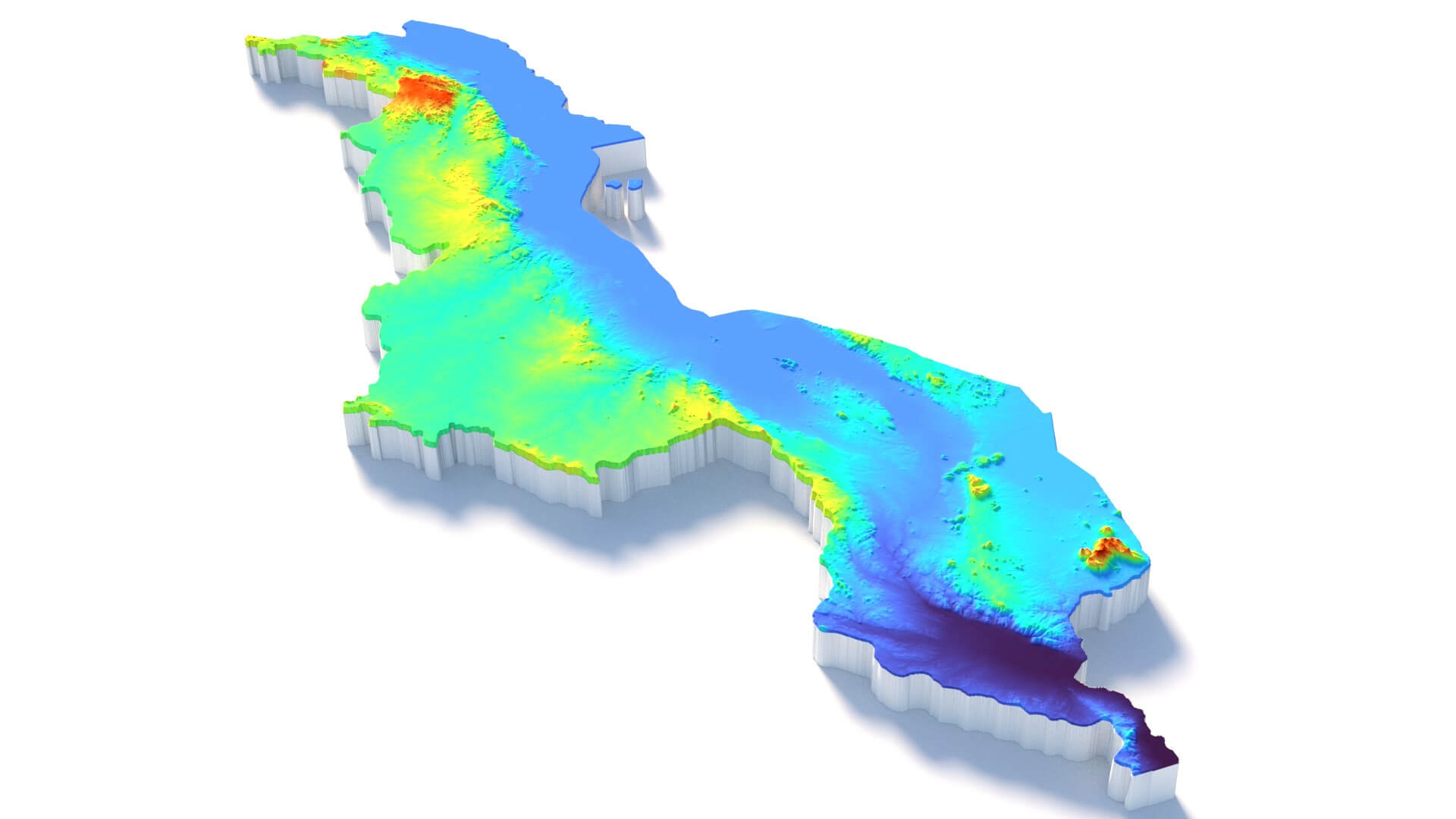 Malawi Terrain Map - 3D Model by 3dstudio