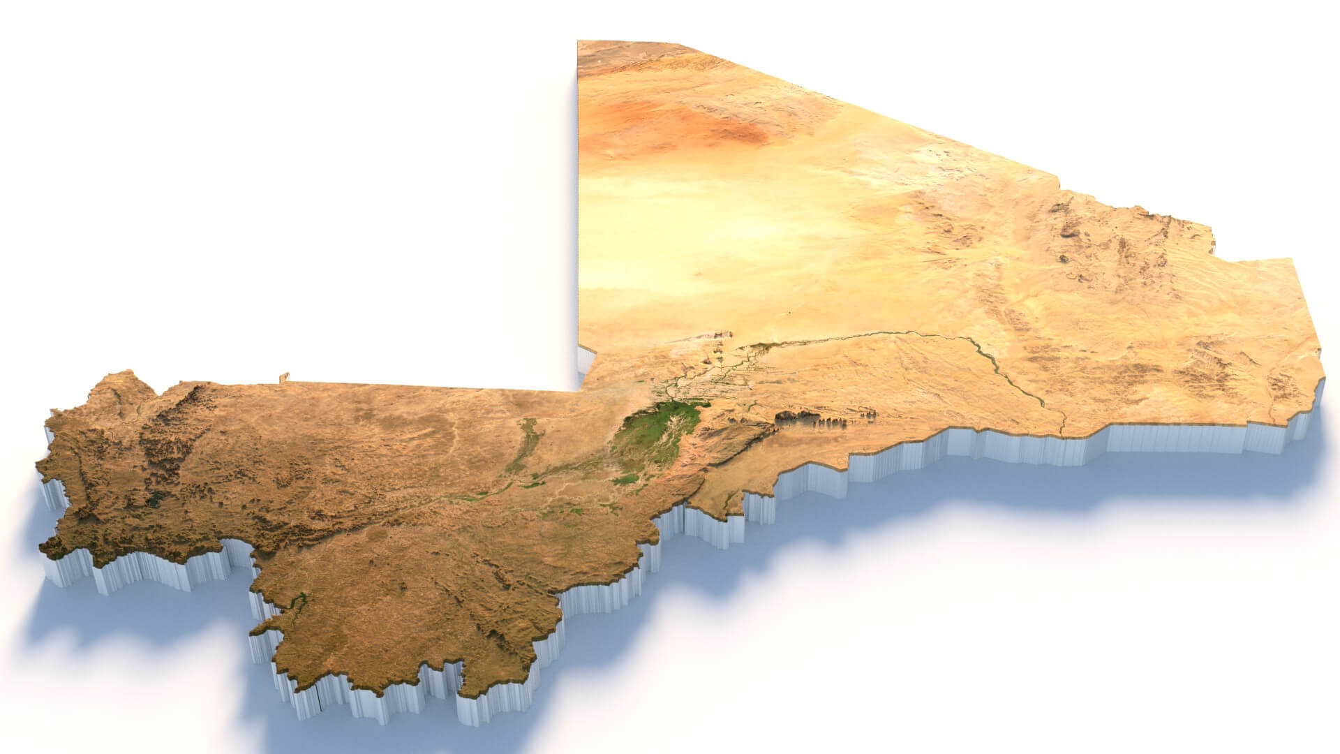 Mali Terrain Map - 3D Model by 3dstudio