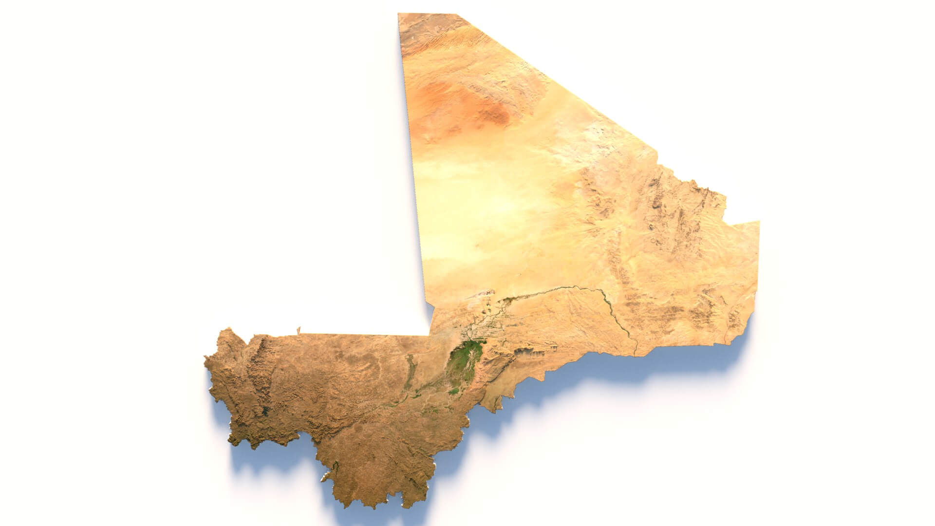 Mali Terrain Map - 3D Model by 3dstudio