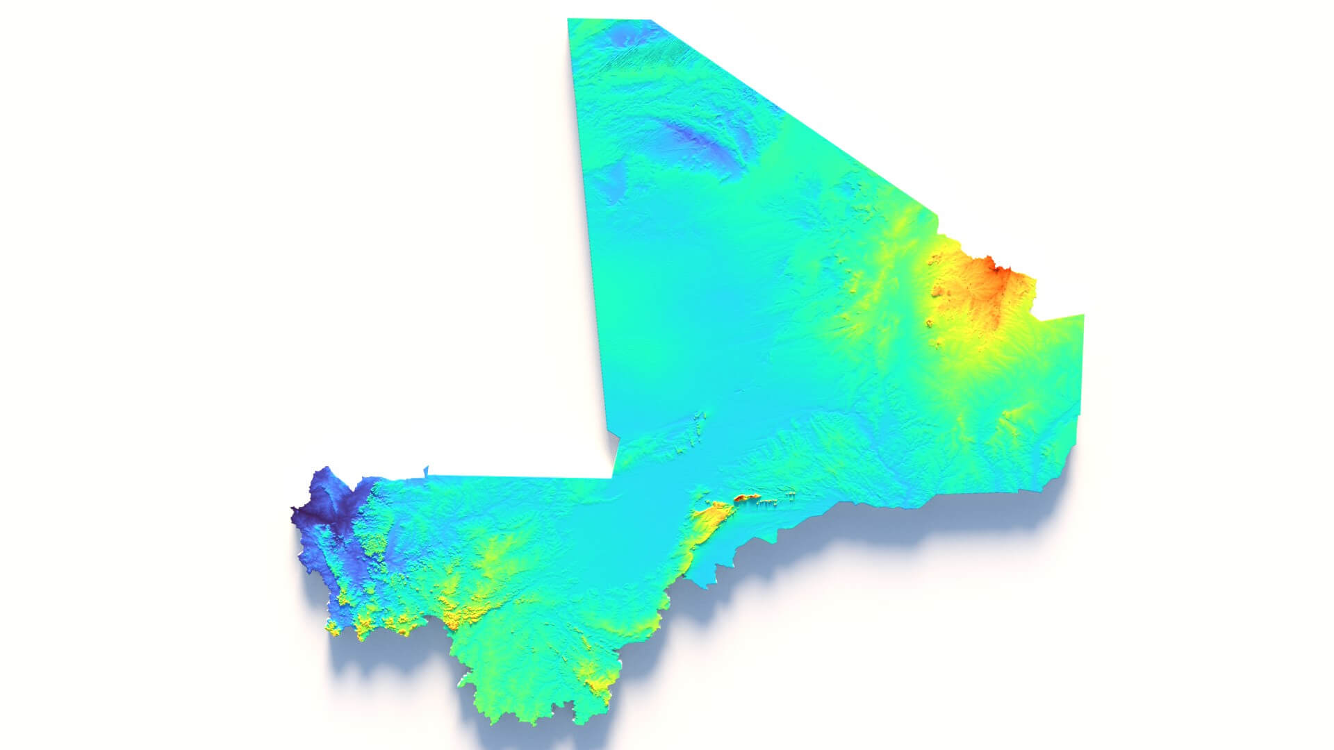Mali Terrain Map - 3D Model by 3dstudio