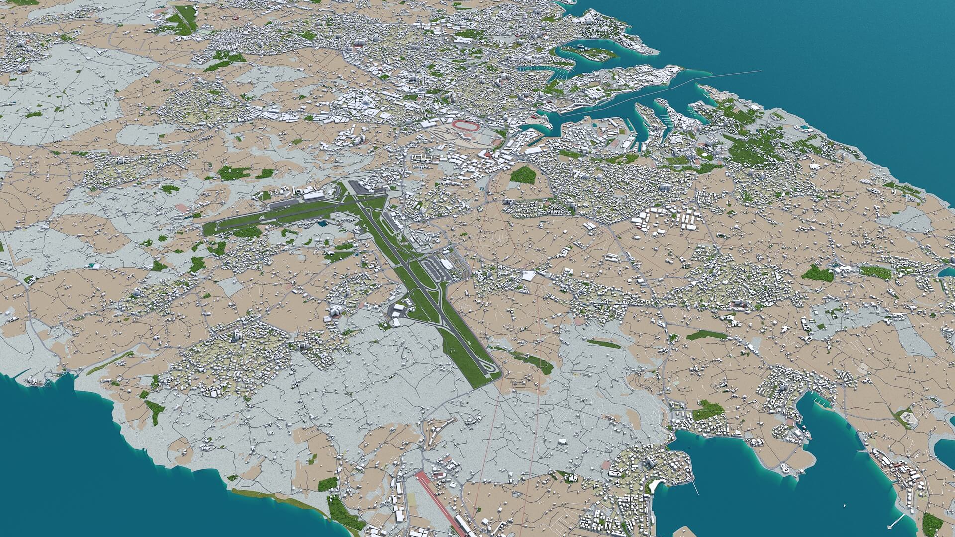 Malta City 50km - 3D Model by 3dstudio