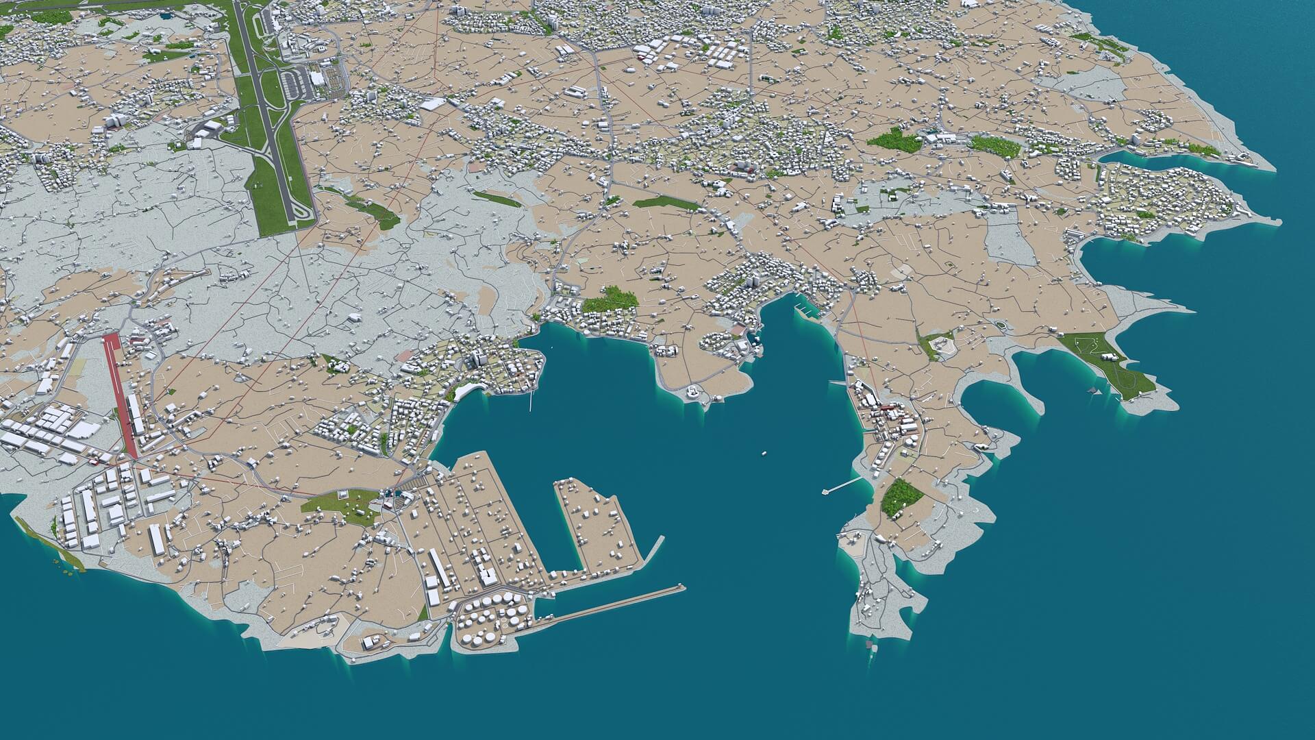 Malta City 50km - 3D Model by 3dstudio