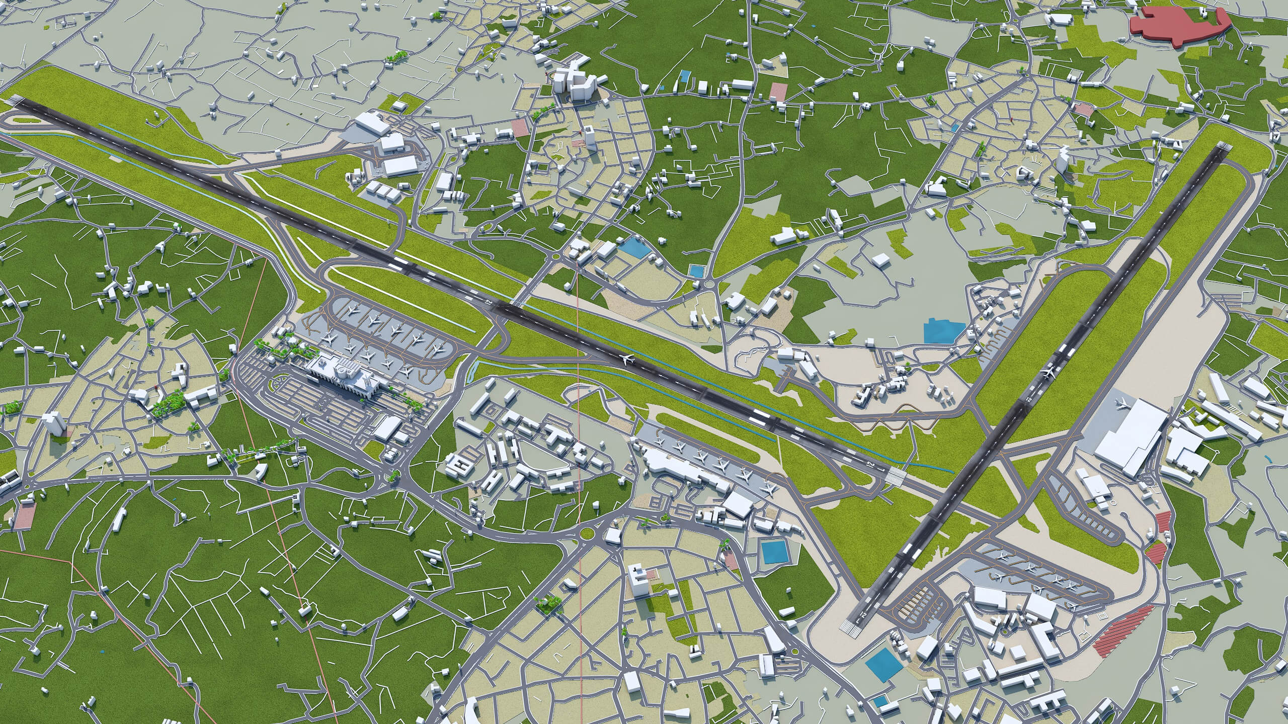 Malta International Airport - 3D Model by 3dstudio