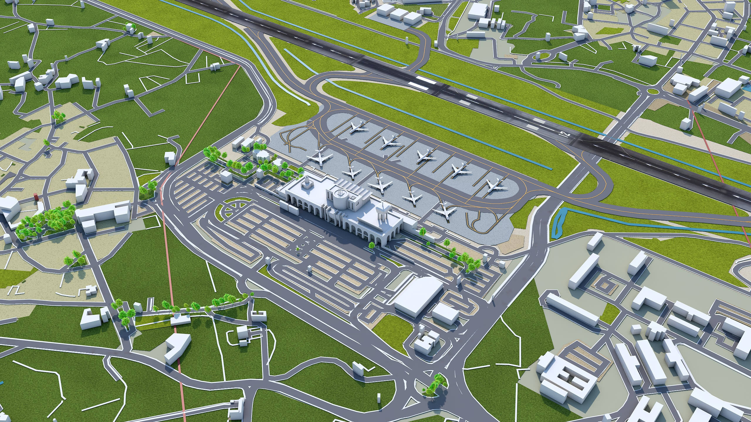 Malta International Airport - 3D Model by 3dstudio