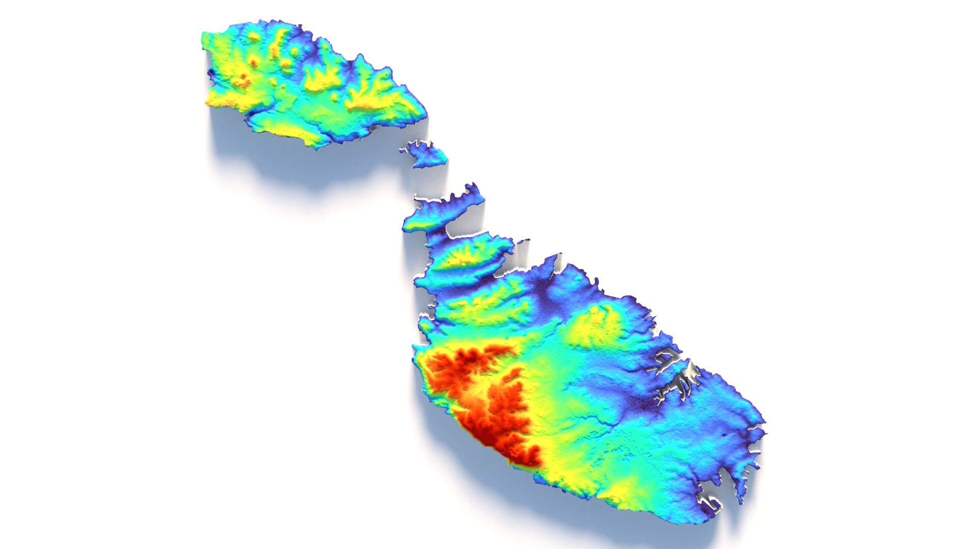 Malta Terrain Map - 3D Model by 3dstudio