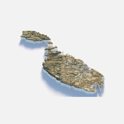Malta Terrain Map - 3D Model by 3dstudio