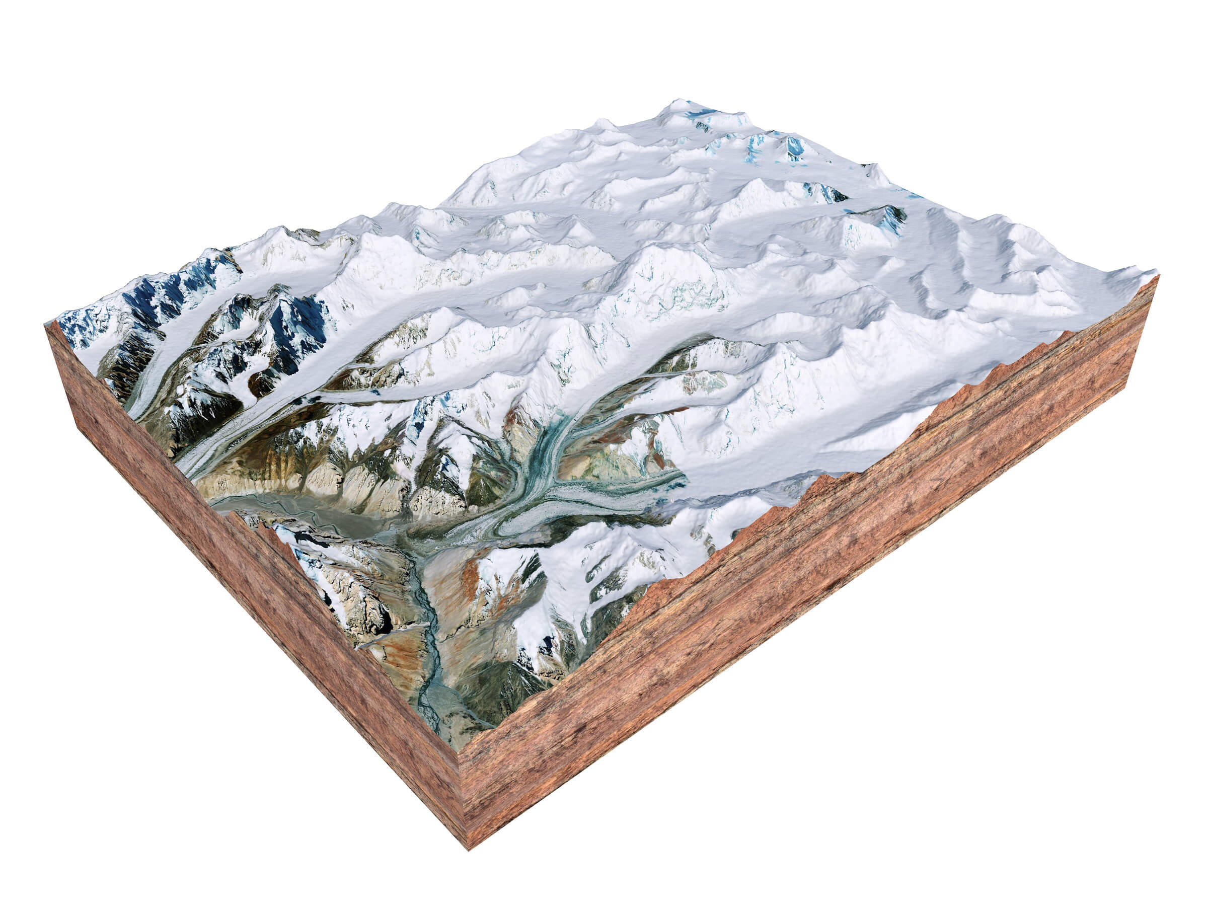 Mamostong Kangri India Terrain 3D Model by 3dstudio