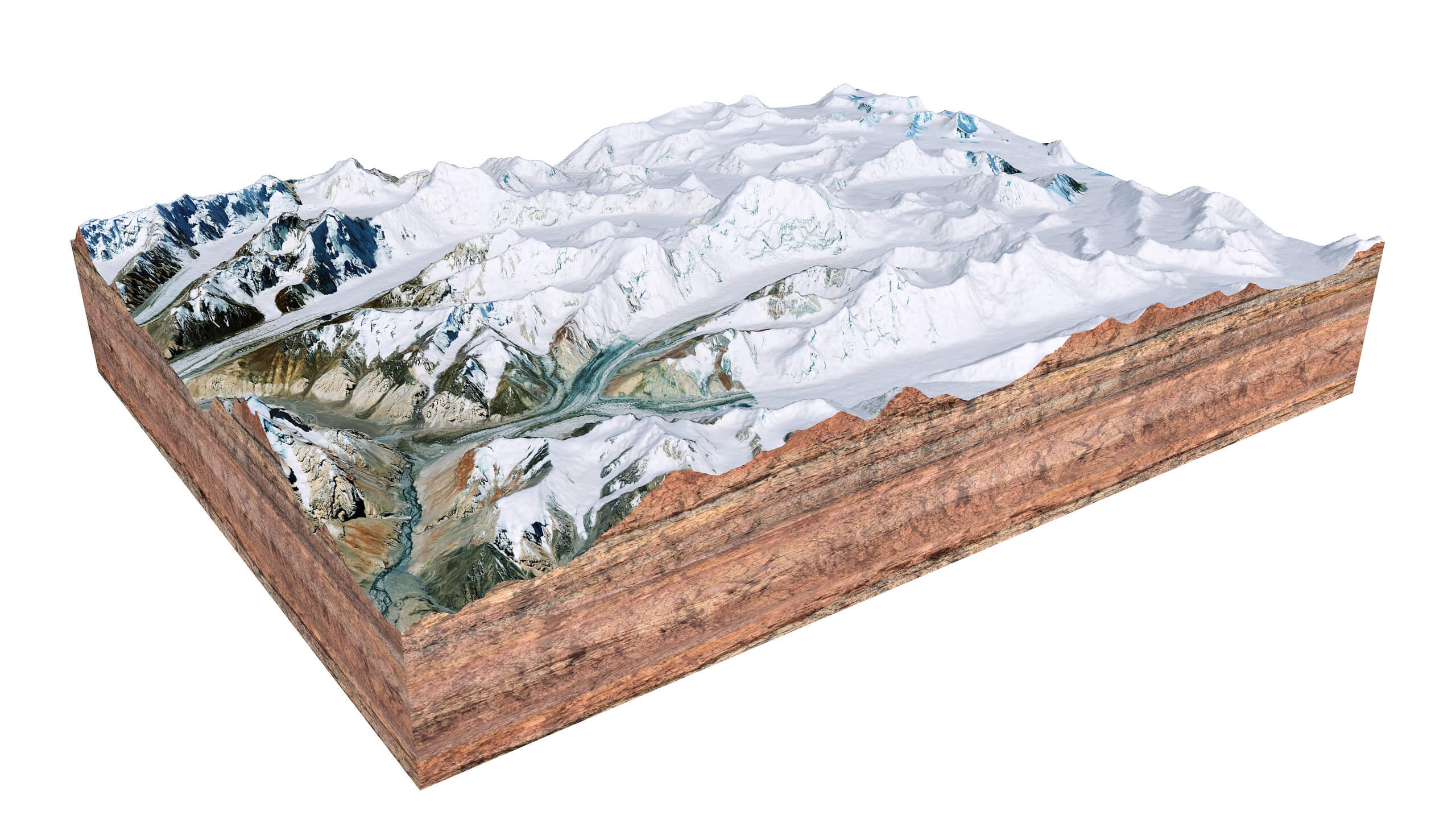 Mamostong Kangri India Terrain 3D Model by 3dstudio