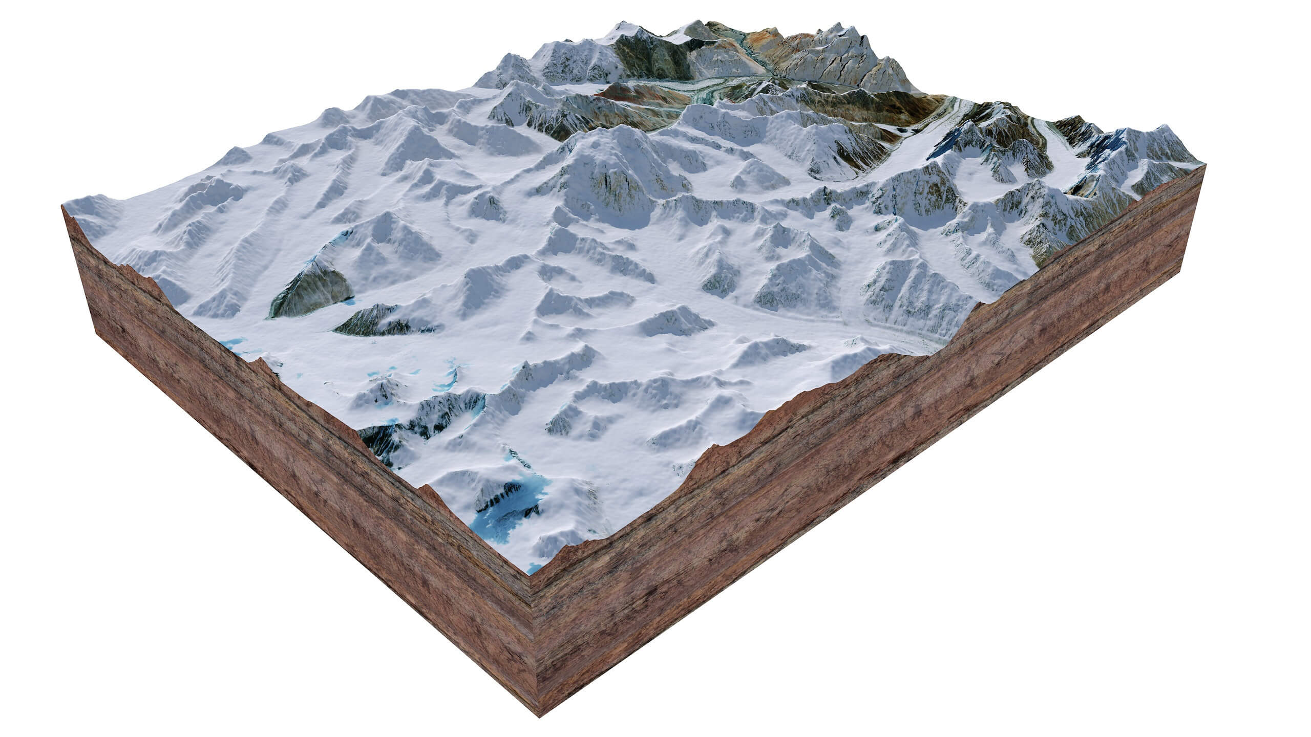Mamostong Kangri India Terrain 3D Model by 3dstudio
