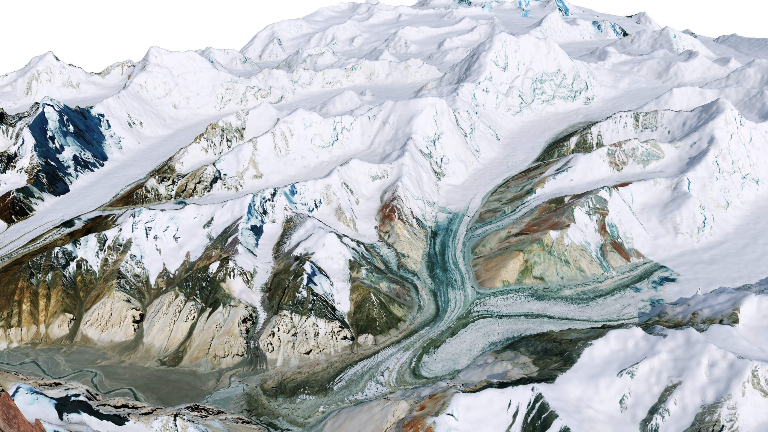 Mamostong Kangri India Terrain 3D Model by 3dstudio